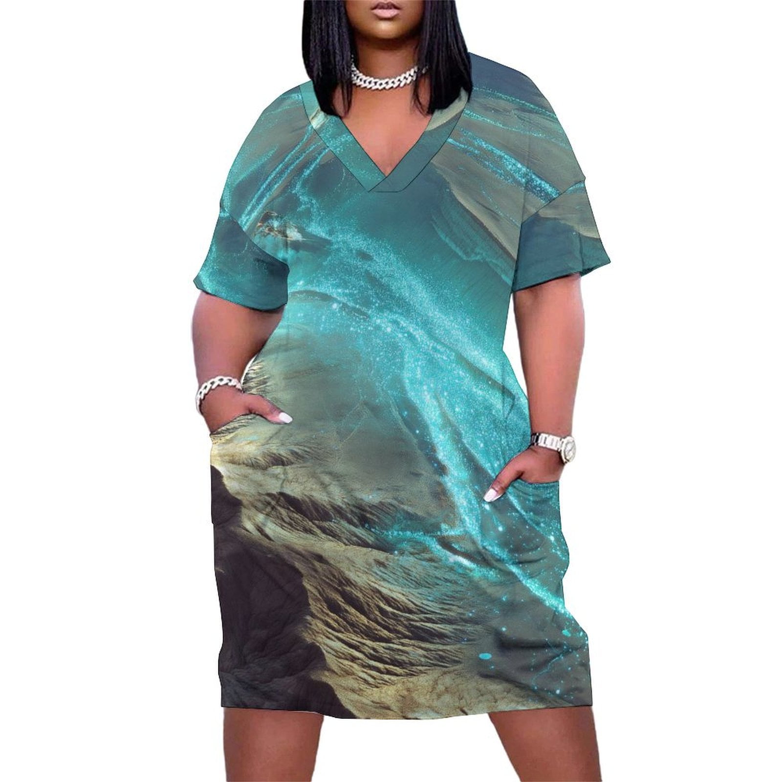 Marble Texture Summer Dresses for Women Beach Boho - Walmart.com