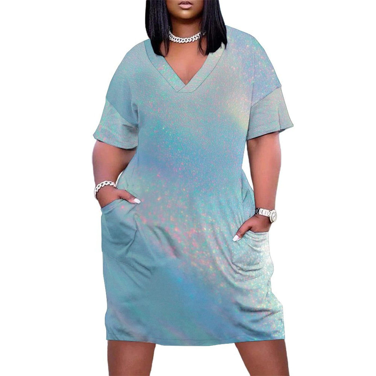 Marble Texture Summer Dresses for Women Beach Boho - Walmart.com