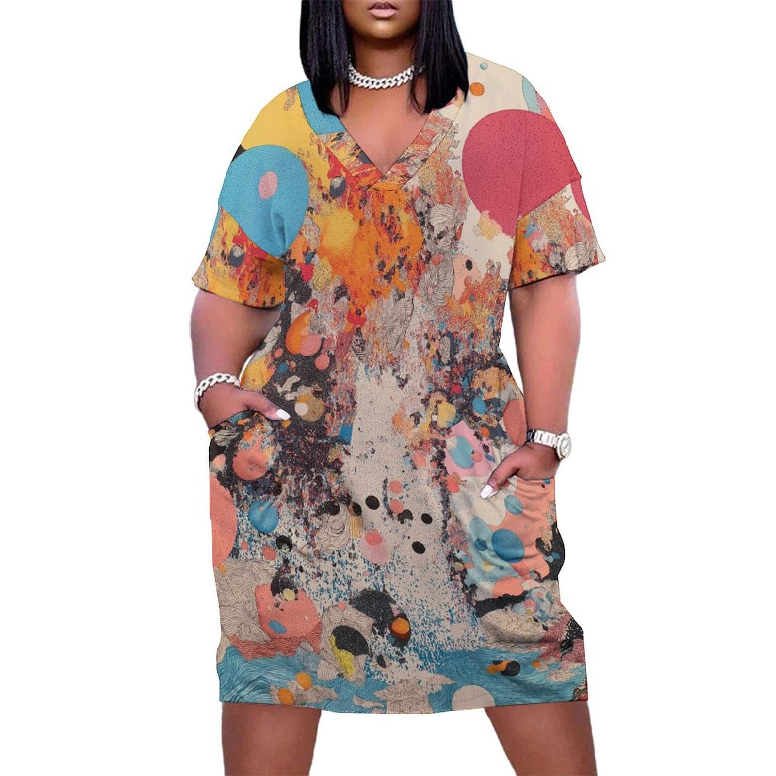 Marble Texture Summer Dresses for Women Beach Boho - Walmart.com