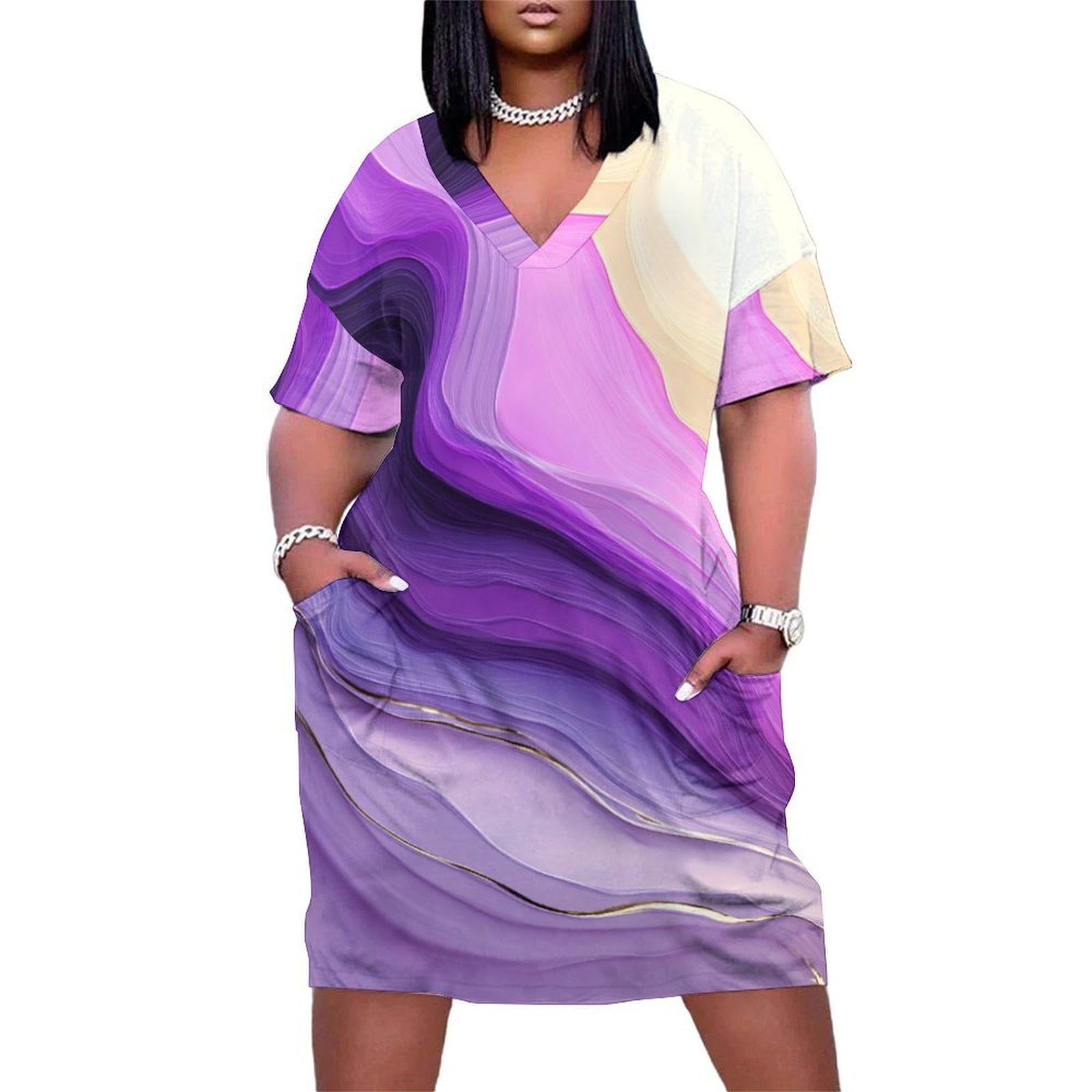 Marble Texture Summer Dresses for Women Beach Boho - Walmart.com