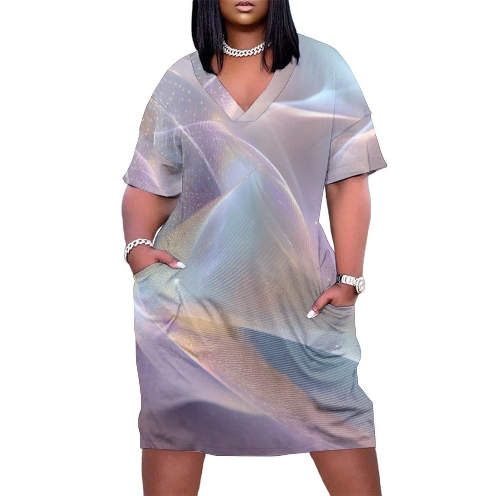 Marble Texture Summer Dresses for Women Beach Boho - Walmart.com