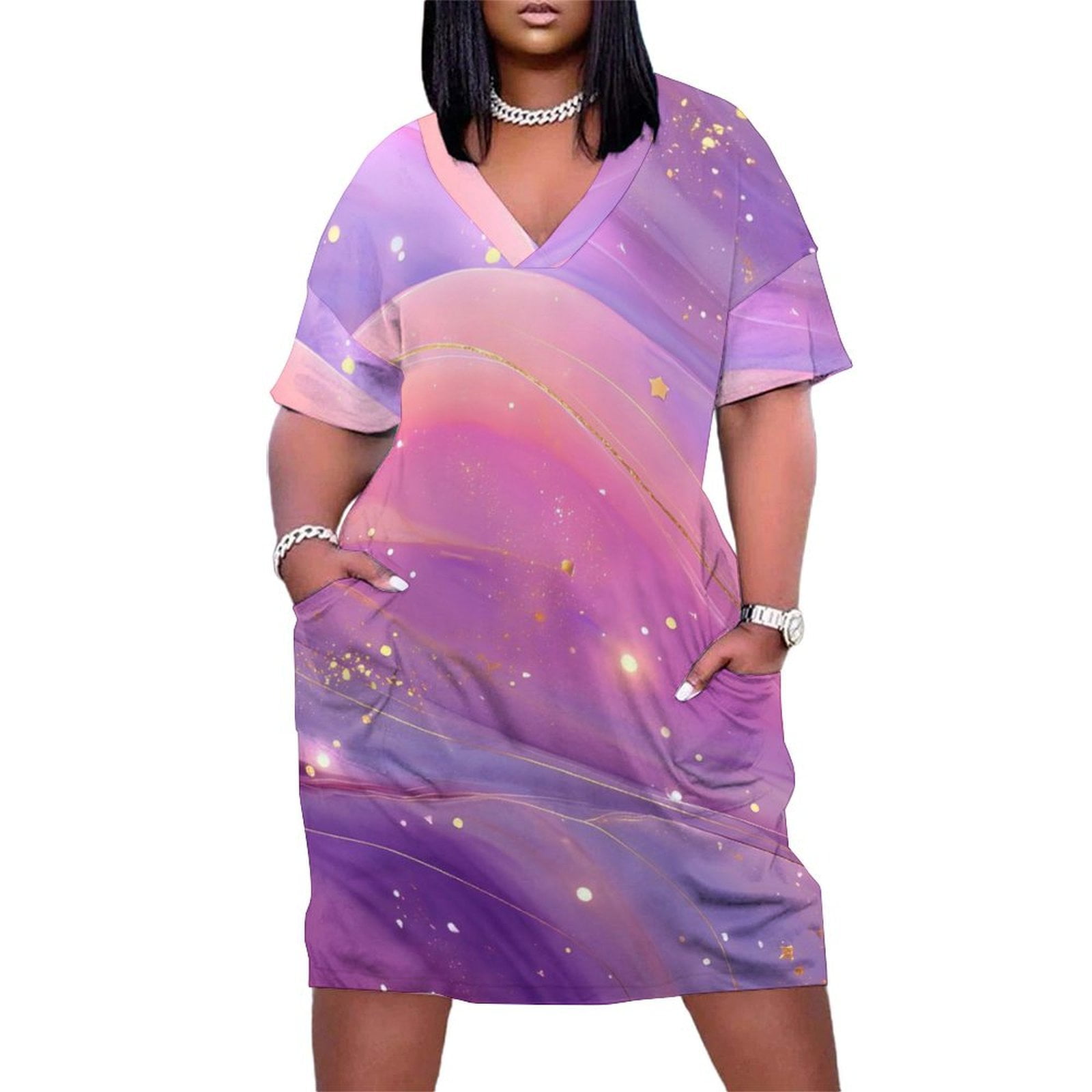 Marble Texture Summer Dresses for Women Beach Boho - Walmart.com