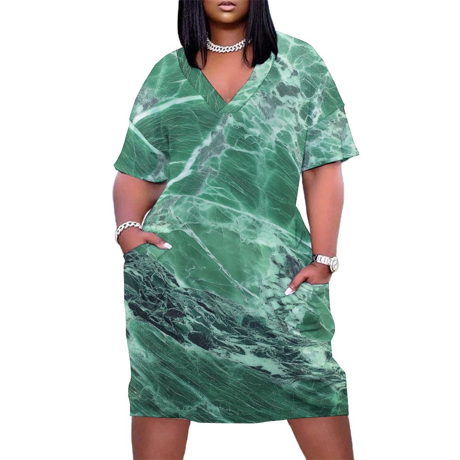 Marble Texture Summer Dresses for Women Beach Boho - Walmart.com