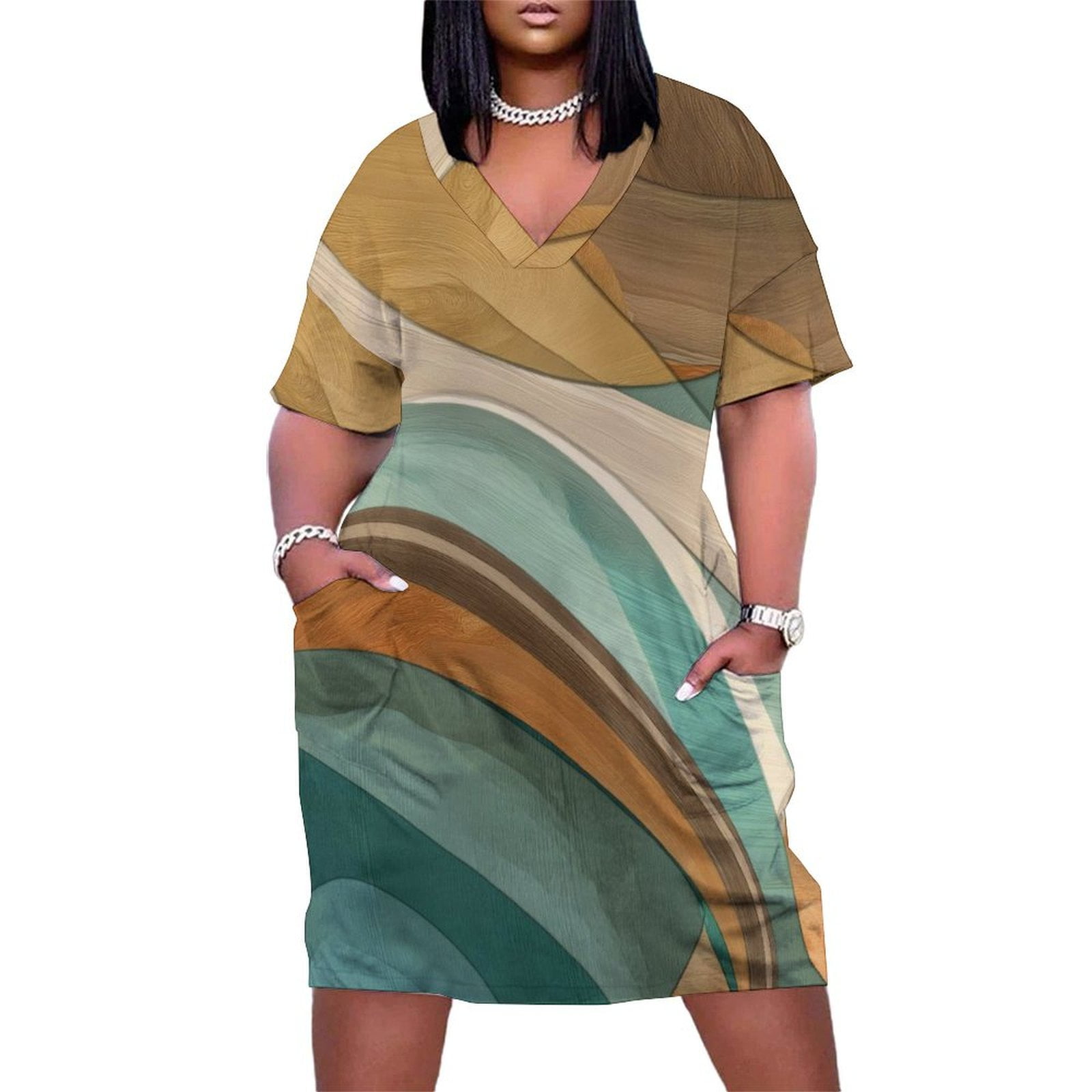 Marble Texture Summer Dresses for Women Beach Boho - Walmart.com