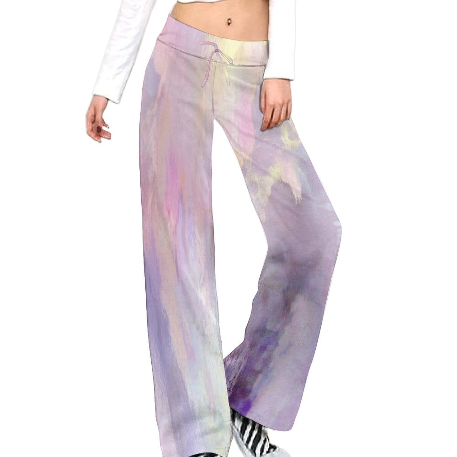 Marble Texture Summer Outfits Flowy Palazzo Pants for Women 2025 High ...