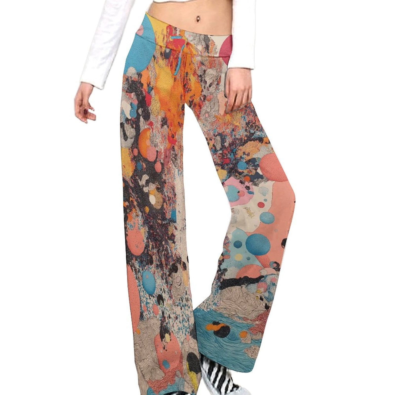 Marble Texture Summer Outfits Flowy Palazzo Pants for Women 2025 High ...
