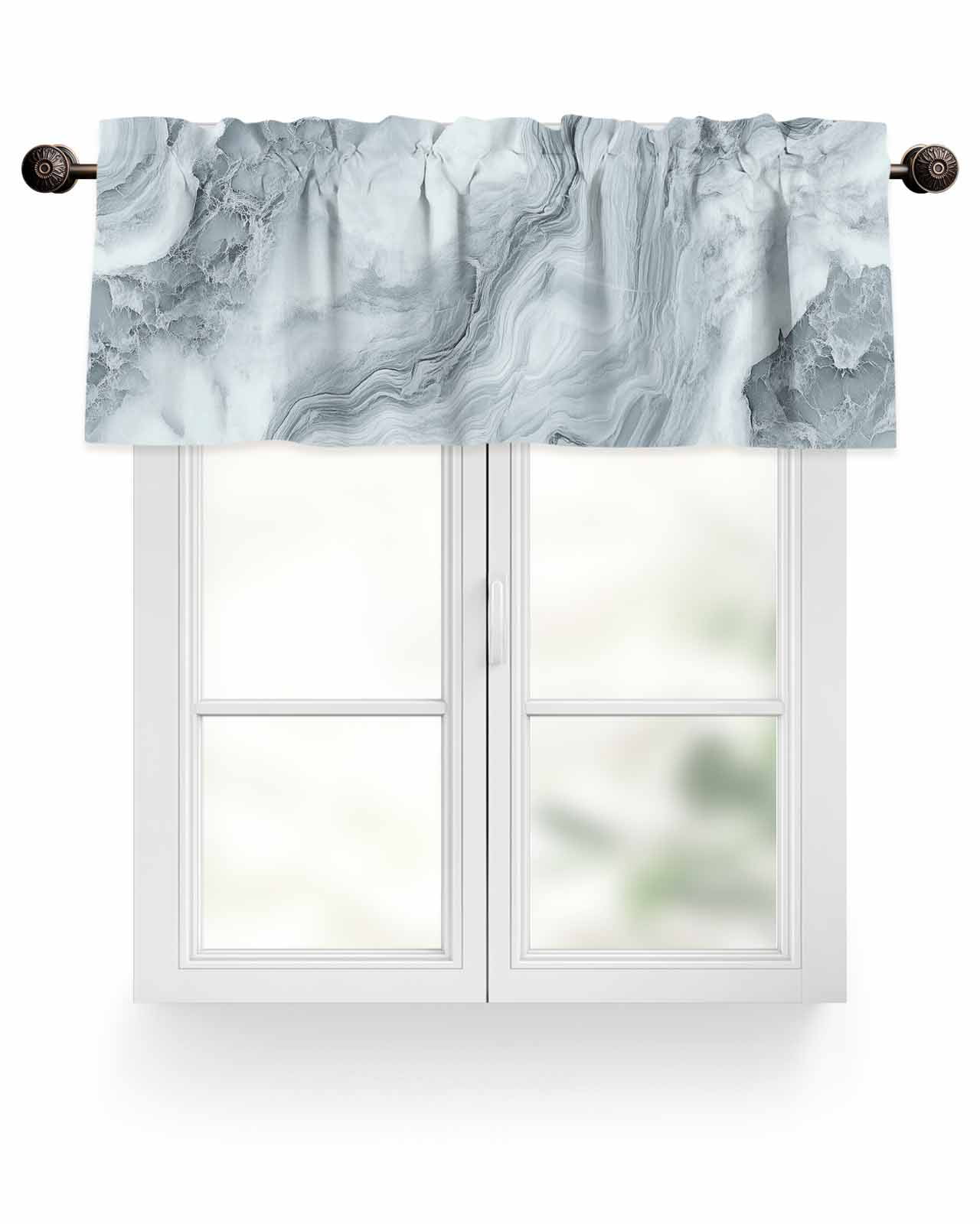 Marble Texture Valances for Windows Abstract Grey White Gradient Art ...