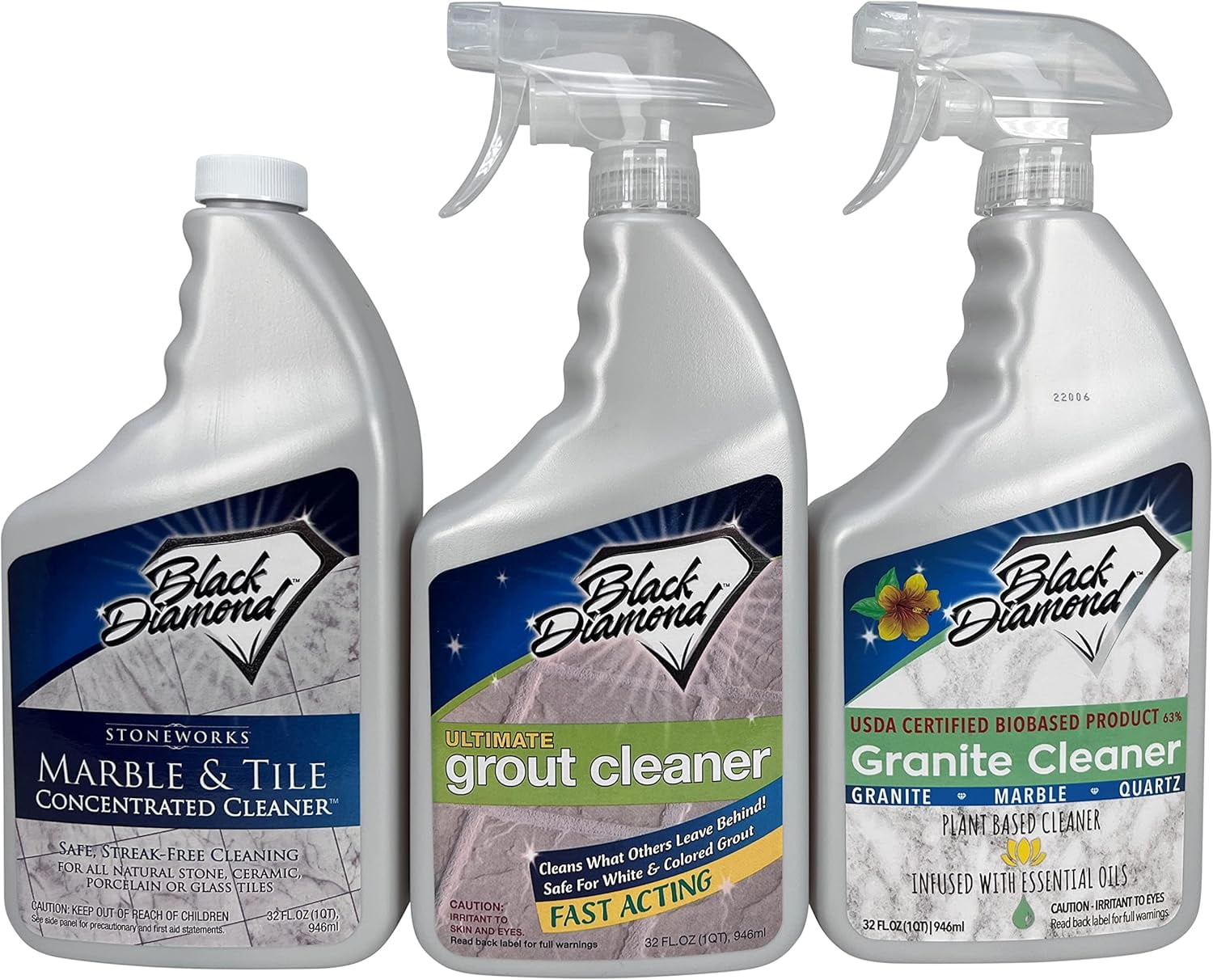 Marble & Tile Floor Cleaner 1-Quart and Ultimate Grout Cleaner 1-Quart ...