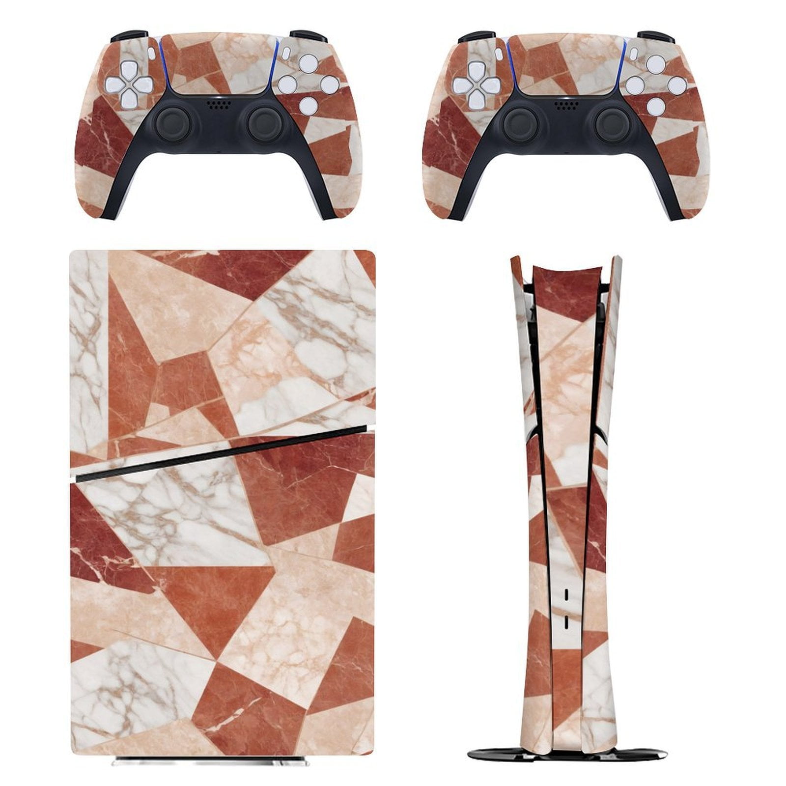 Marble Tile Mosaic Console Skin Bundle for PS5 Pro Slim Disc & Digital ...