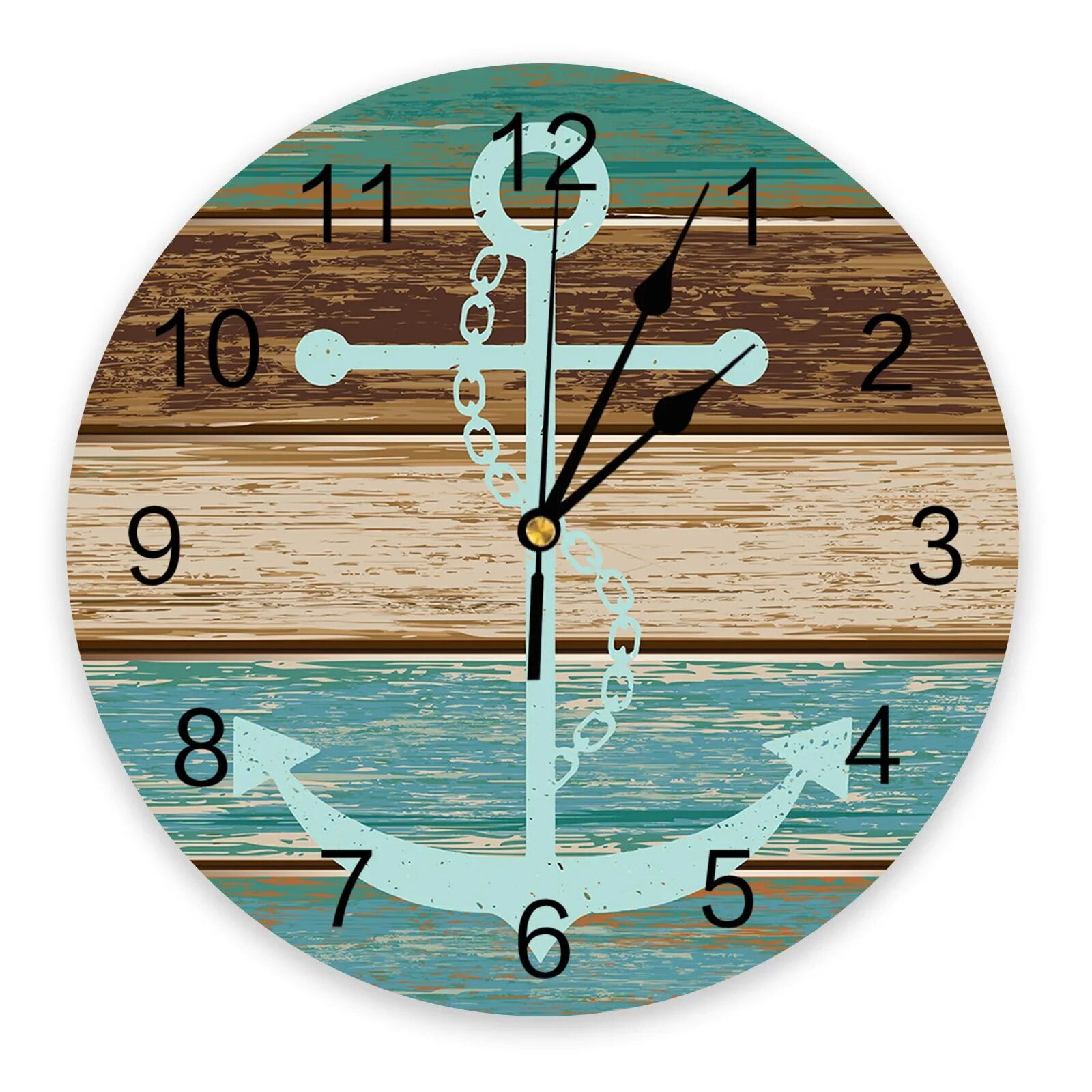 Marble Turquoise Wall Clocks Silent Living Room Decoration Round Wall ...