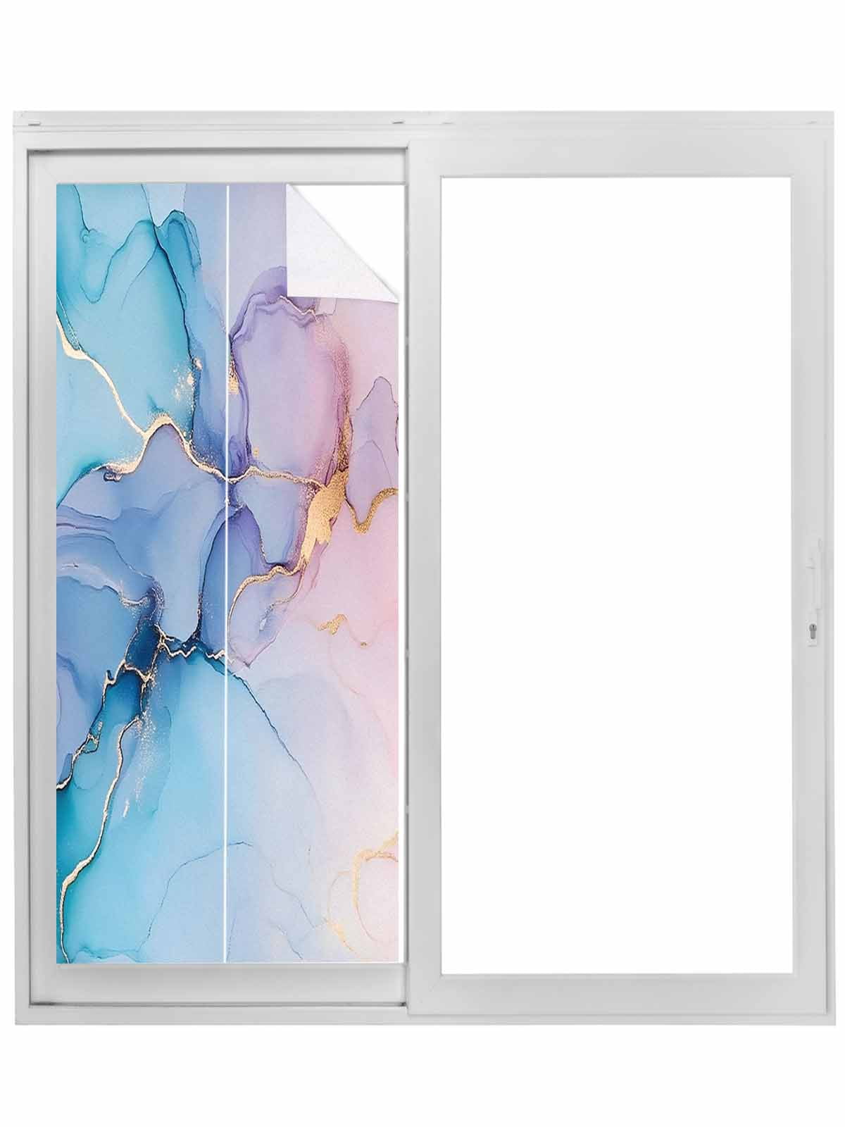 Marble Turquoise Window Privacy Film Stained Glass Window Film ...