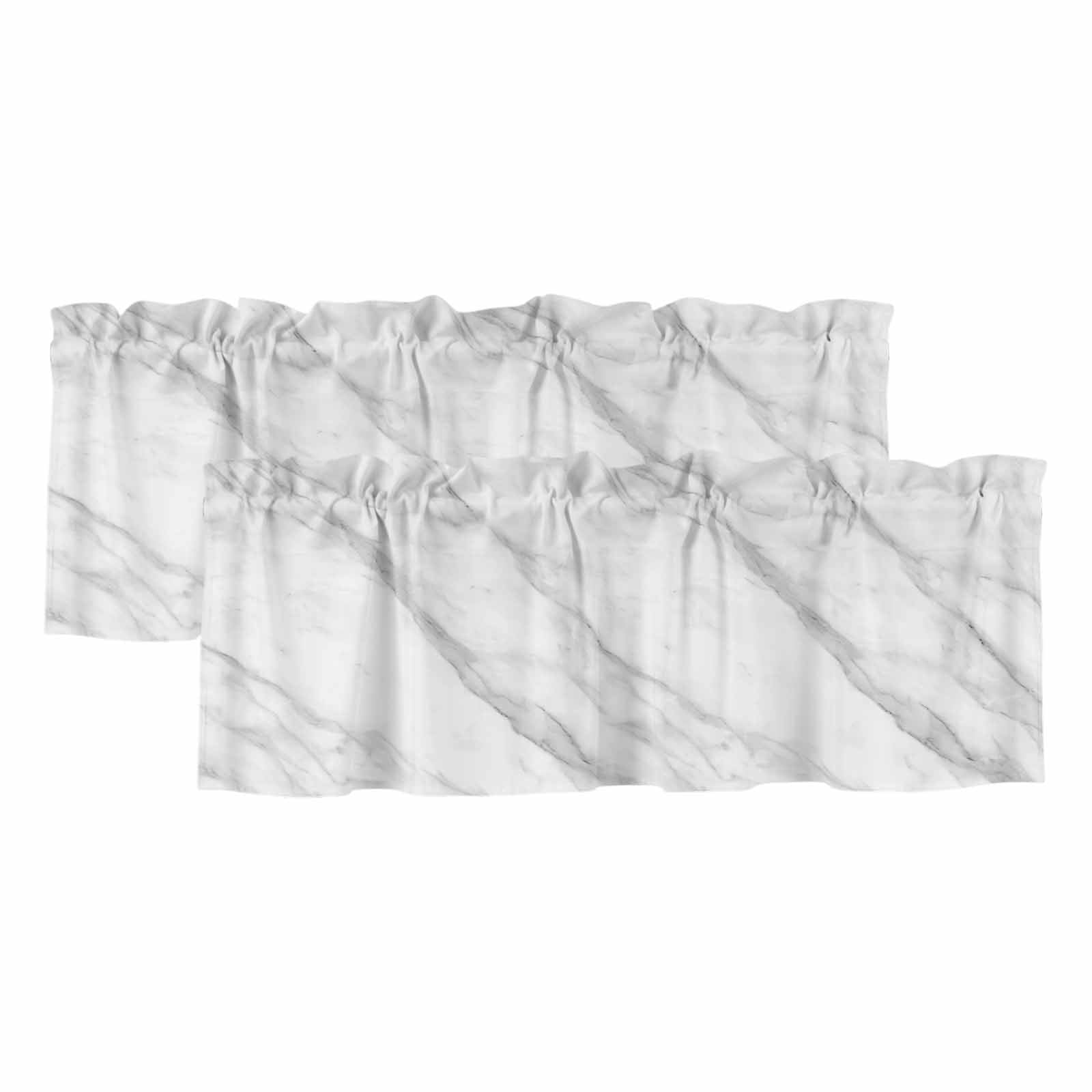 Marble Valances for Windows, Modern Grey White Rock Monochrome Simple ...