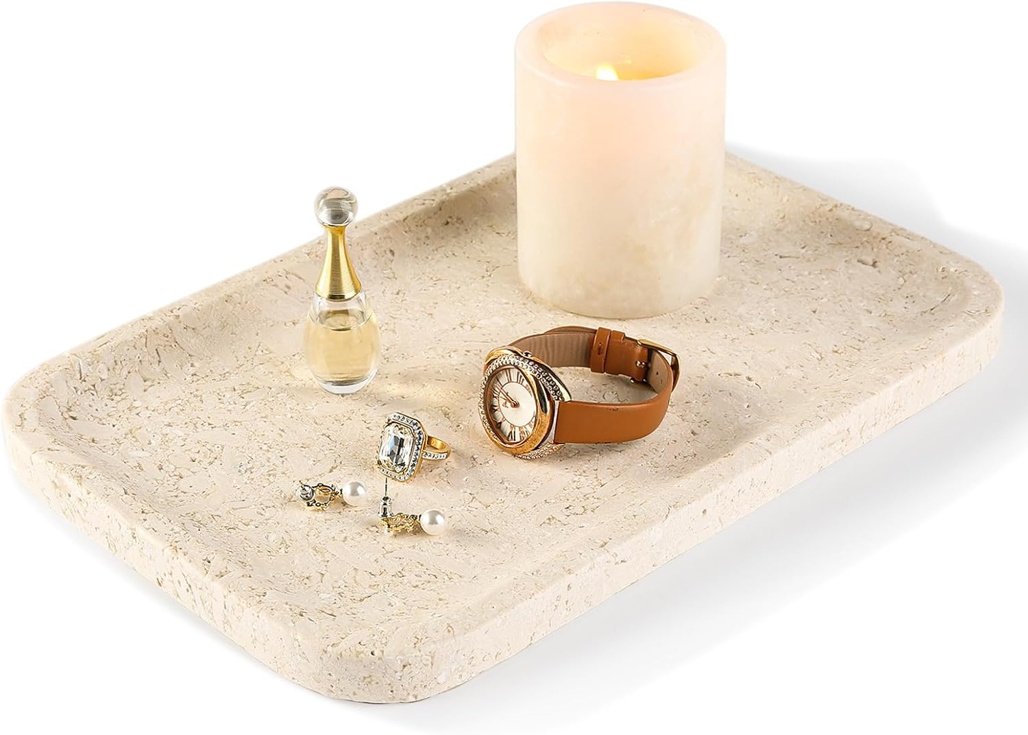 Marble Vanity Tray, 12"x8" Marble Organizer Tray for Countertop ...
