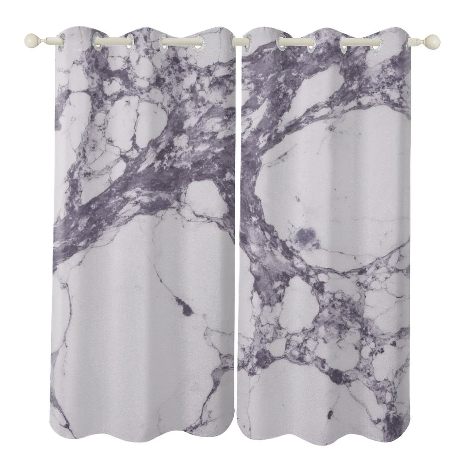 Marble Vein Texture Print 2 Panels Curtains for Bedroom Living Room ...