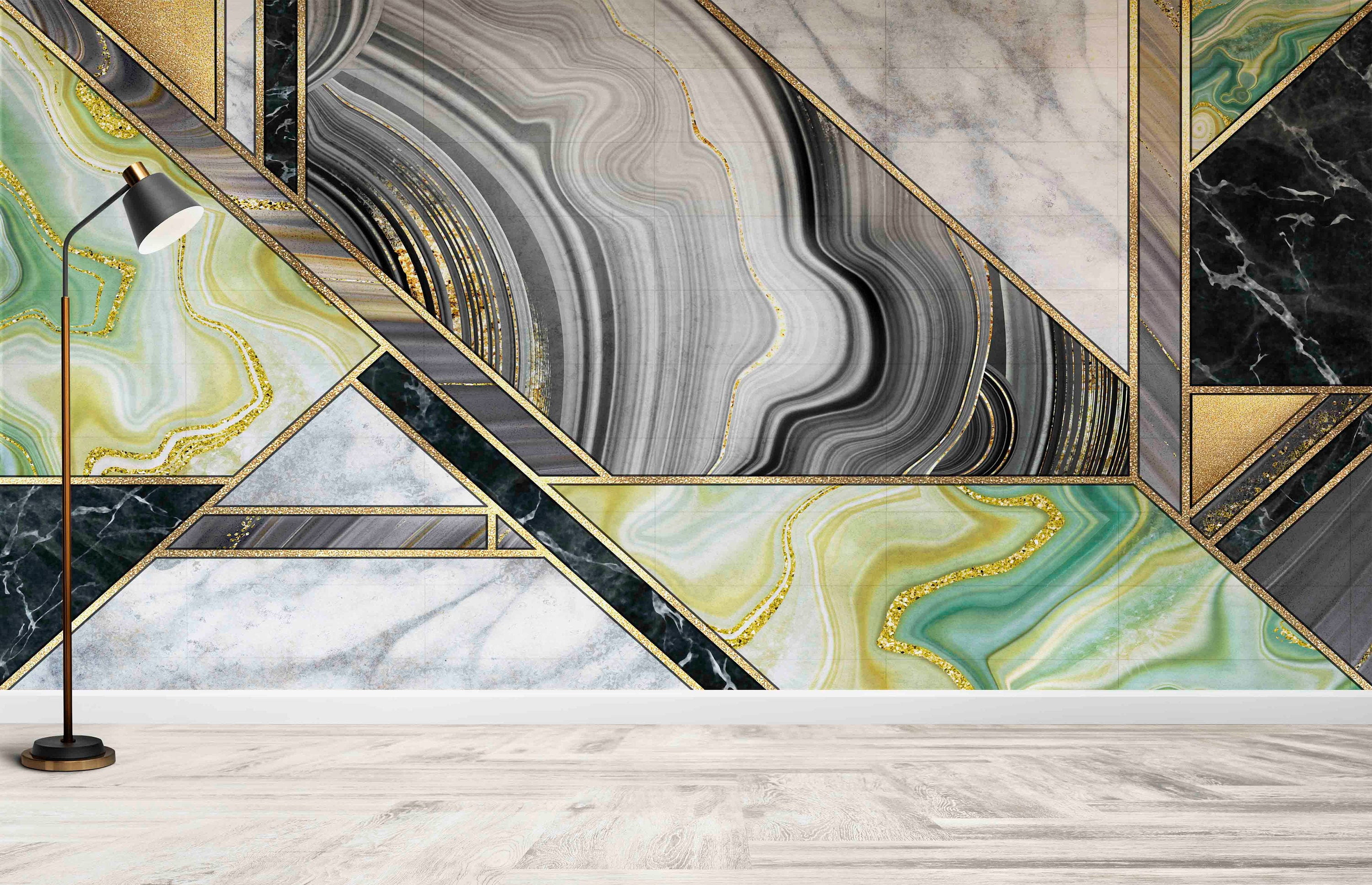 Marble Wall Art, Bright Wallpaper, Grey Wall Decor, Paper Wall Art ...