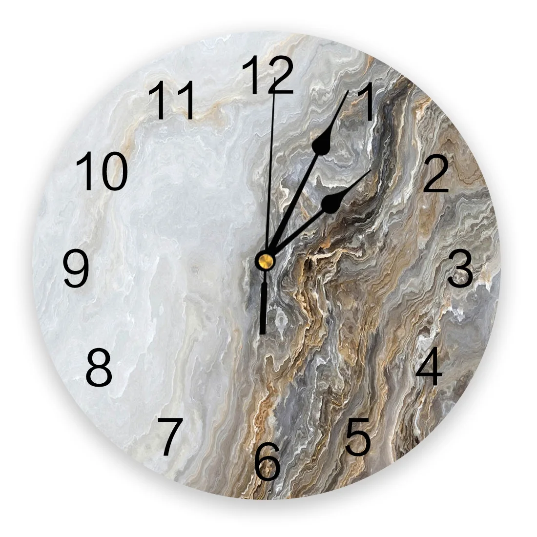 Marble Wall Clocks Brief Design Silent Home Cafe Office Wall Decor ...
