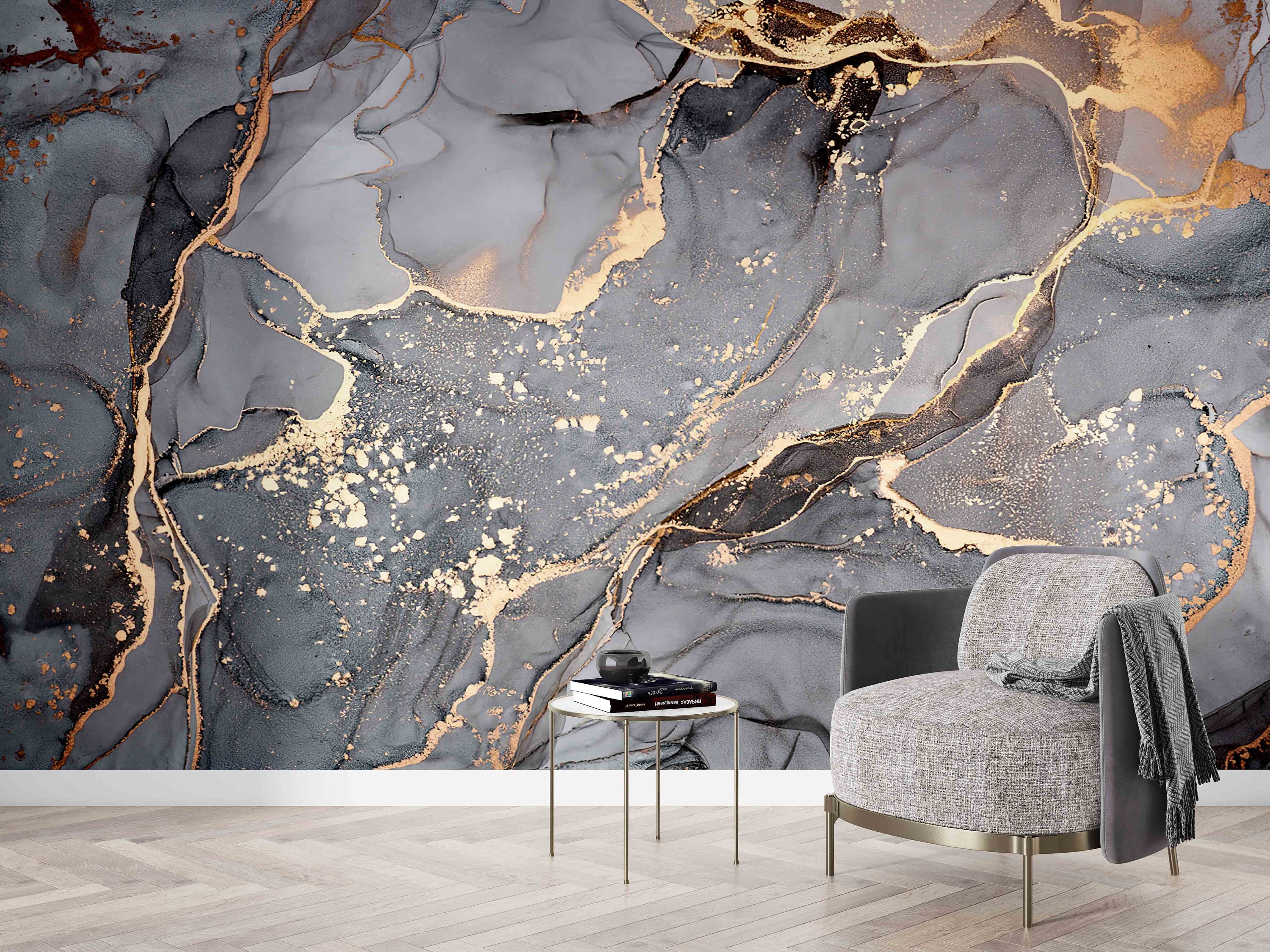 Marble Wallpaper, Paper Wall Art Shimmery Wall Art, Wallpaper Wall Art ...