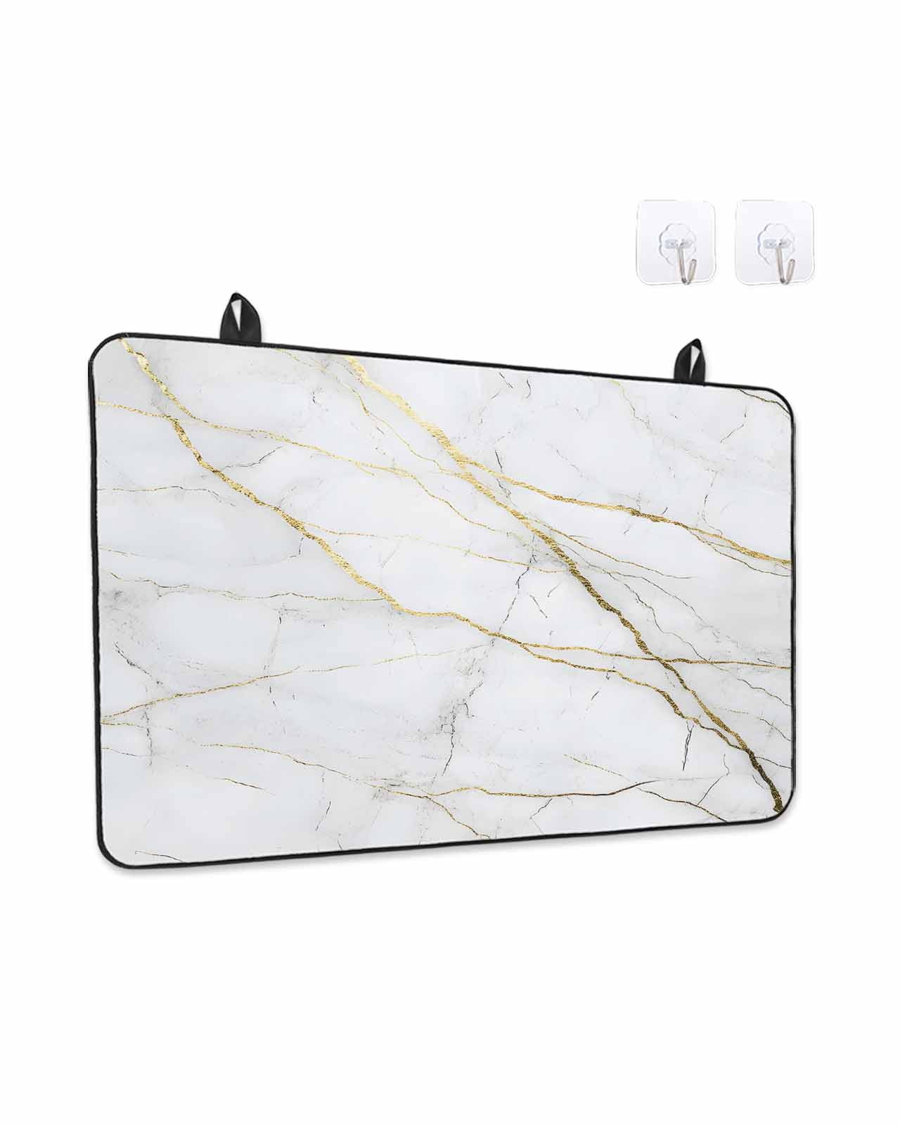 Marble White Stove Top Covers for Electric Stove, Kitchen Glass Ceramic ...