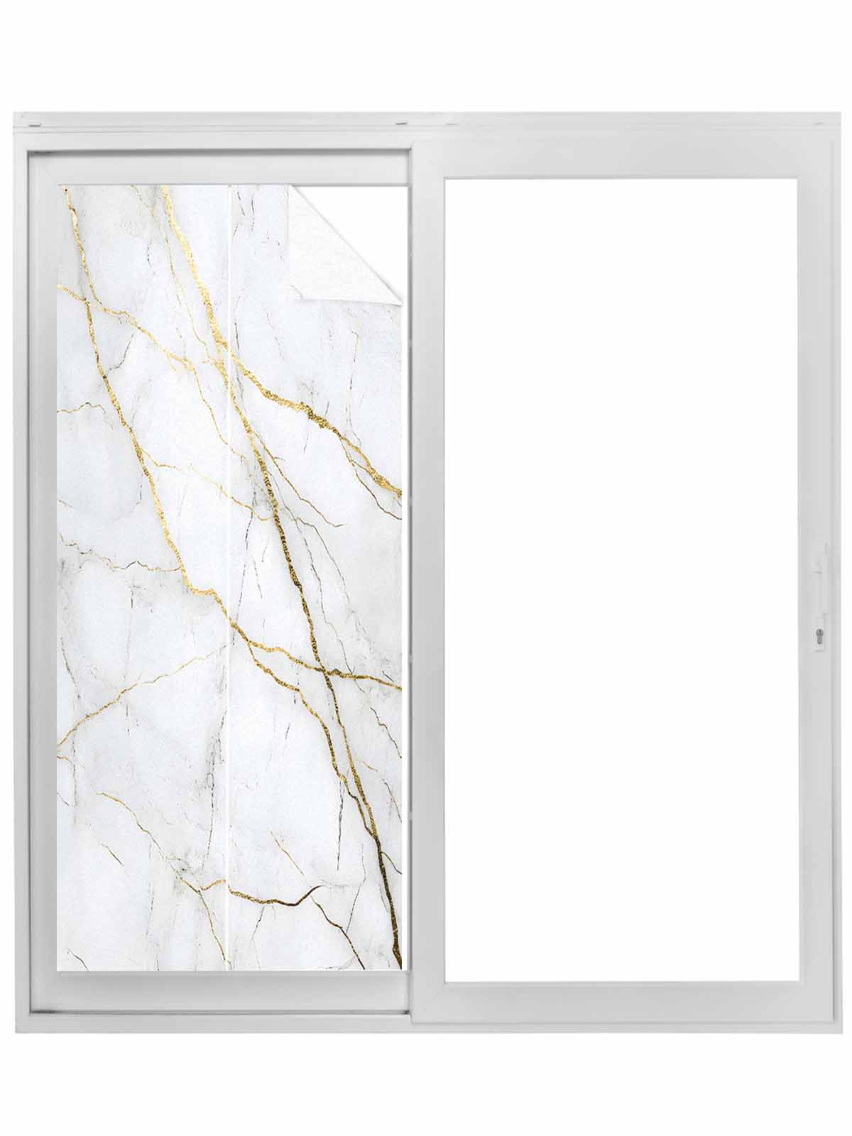 Marble White Window Privacy Film Stained Glass Window Film Decorative ...