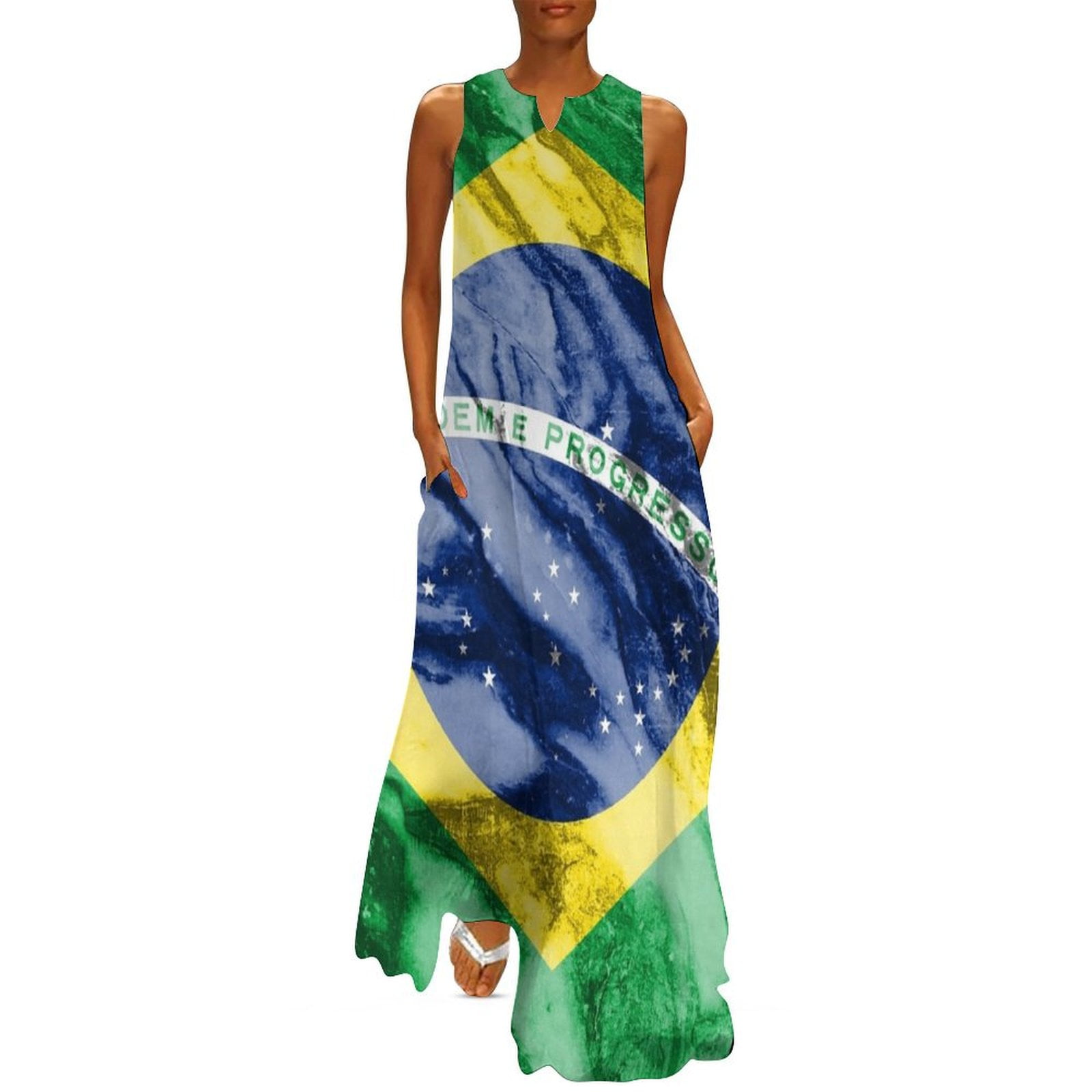 Marble flag of Brazil Long Dress clothing women summer 2024 summer ...