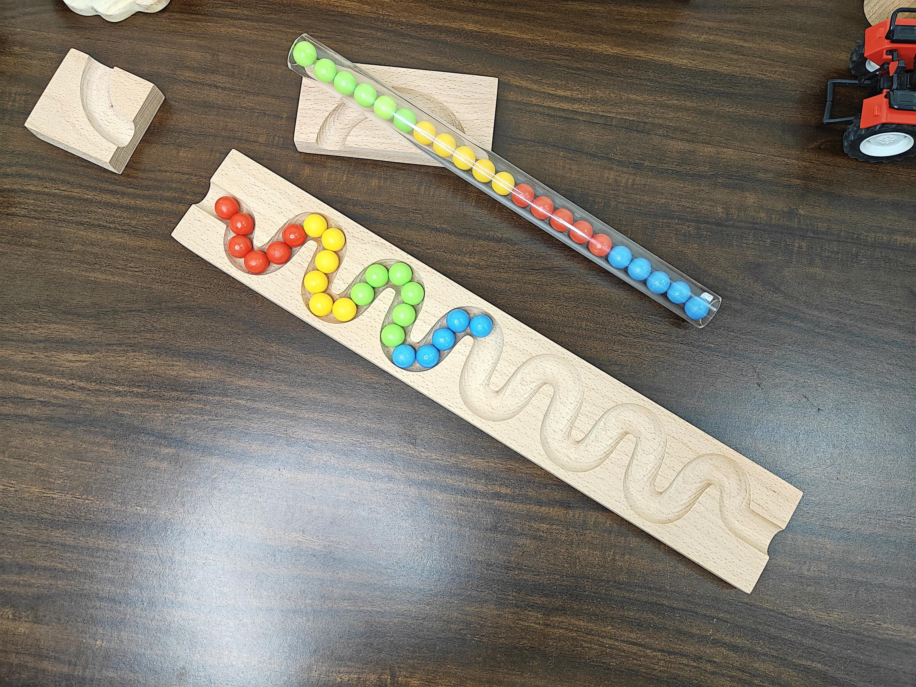 Marble run track Kancha wood quality track toy for kids, wooden gift ...