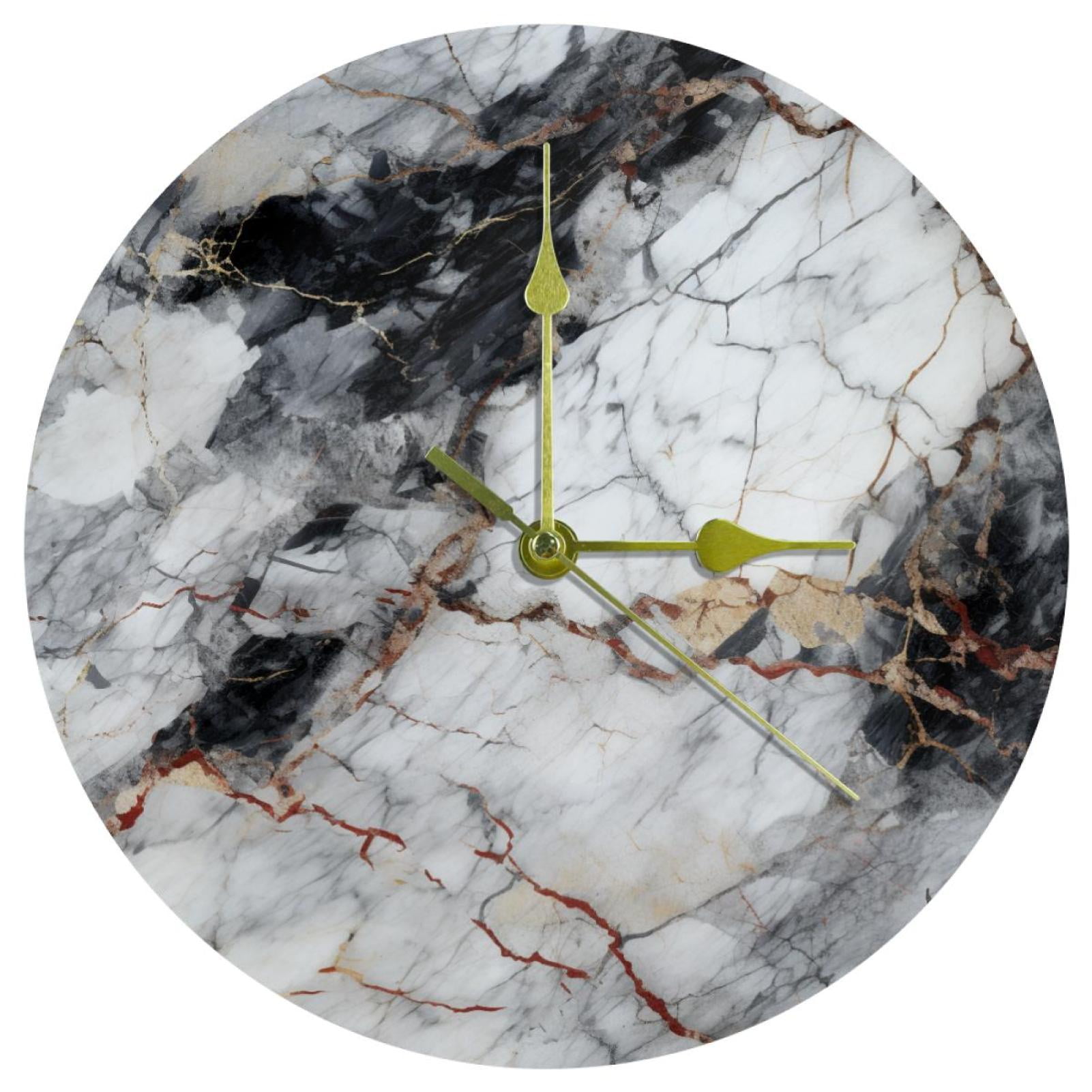 Marbled Acrylic Circular Wall Clock - Stylish Timepiece for your Home ...