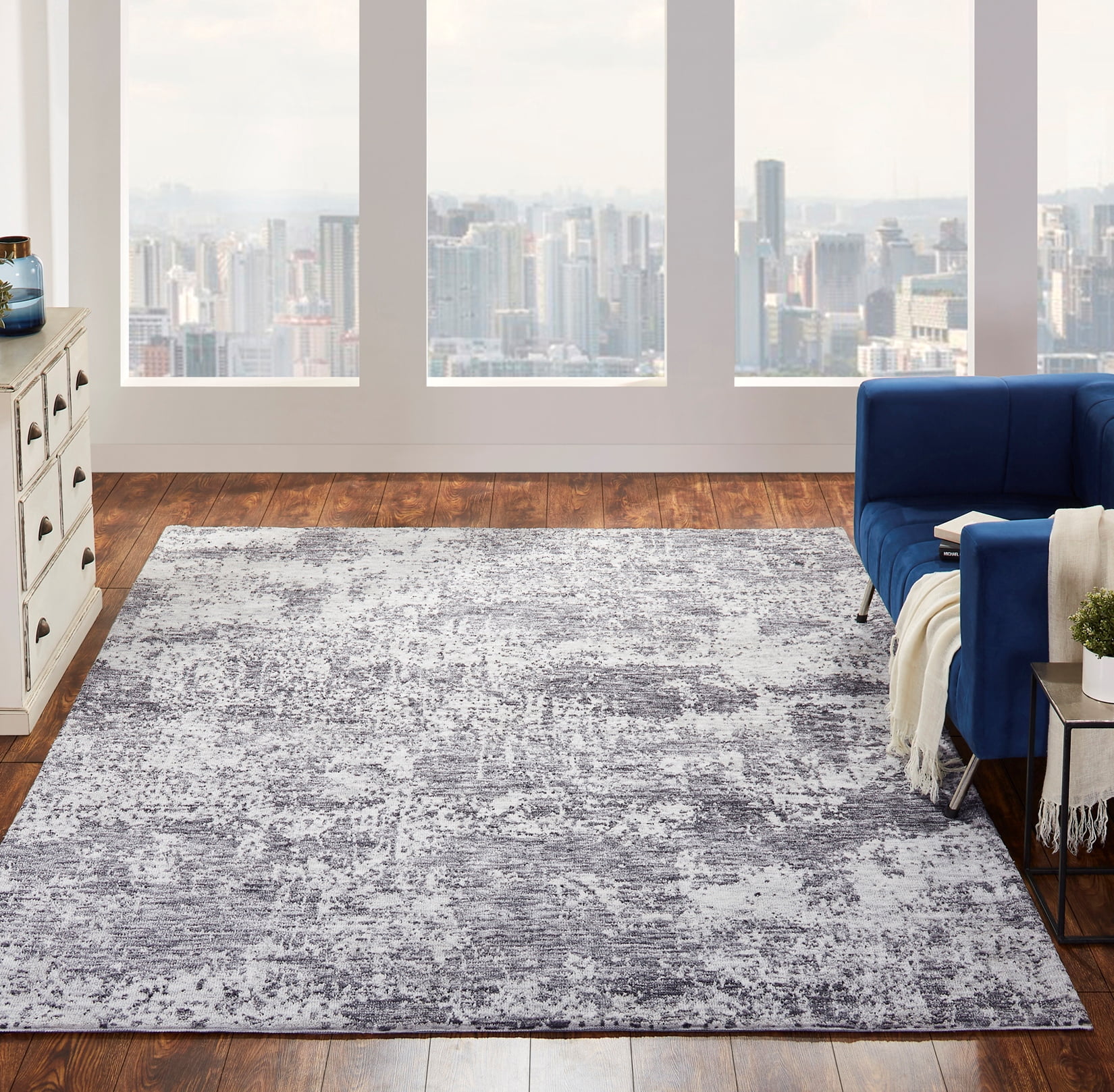 Marbled Area Rug Grey Tones 2' X 3' 2' x 3' Living Room,Entryway ...