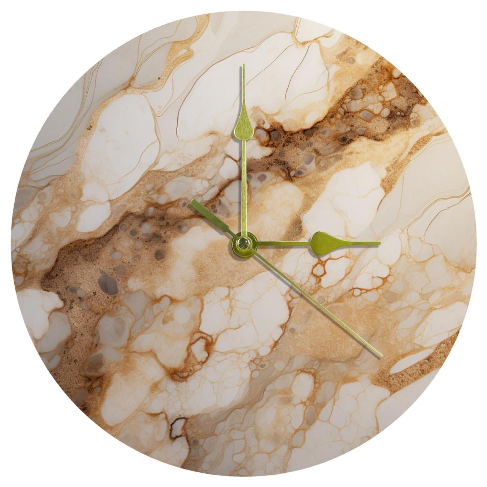 Marbled Circular Acrylic Wall Clock - Elegant Timepiece for Home or ...