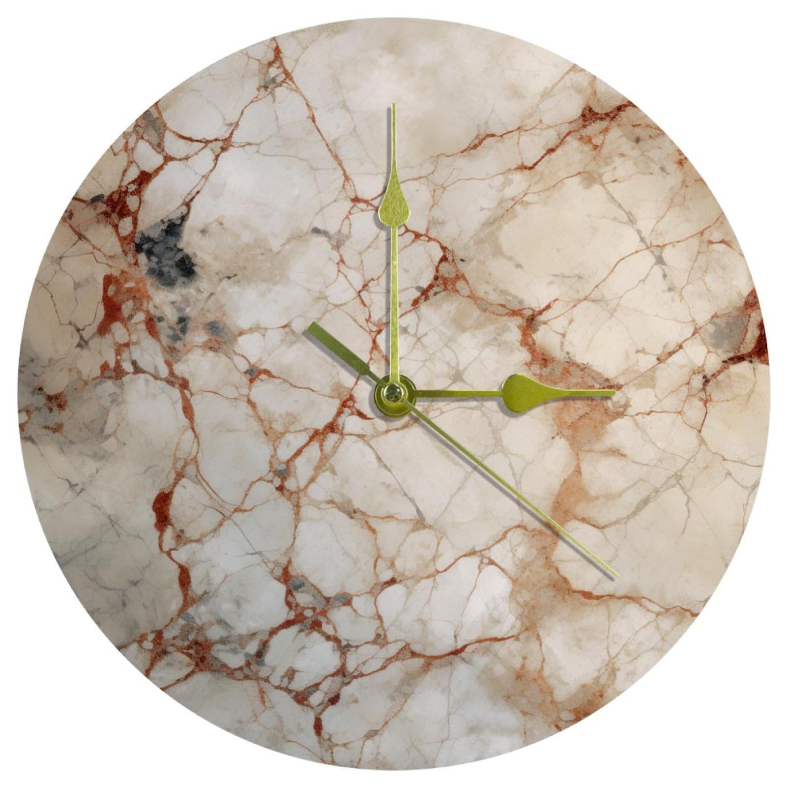 Marbled Circular Acrylic Wall Clock - Stylish Timepiece for Home Decor ...