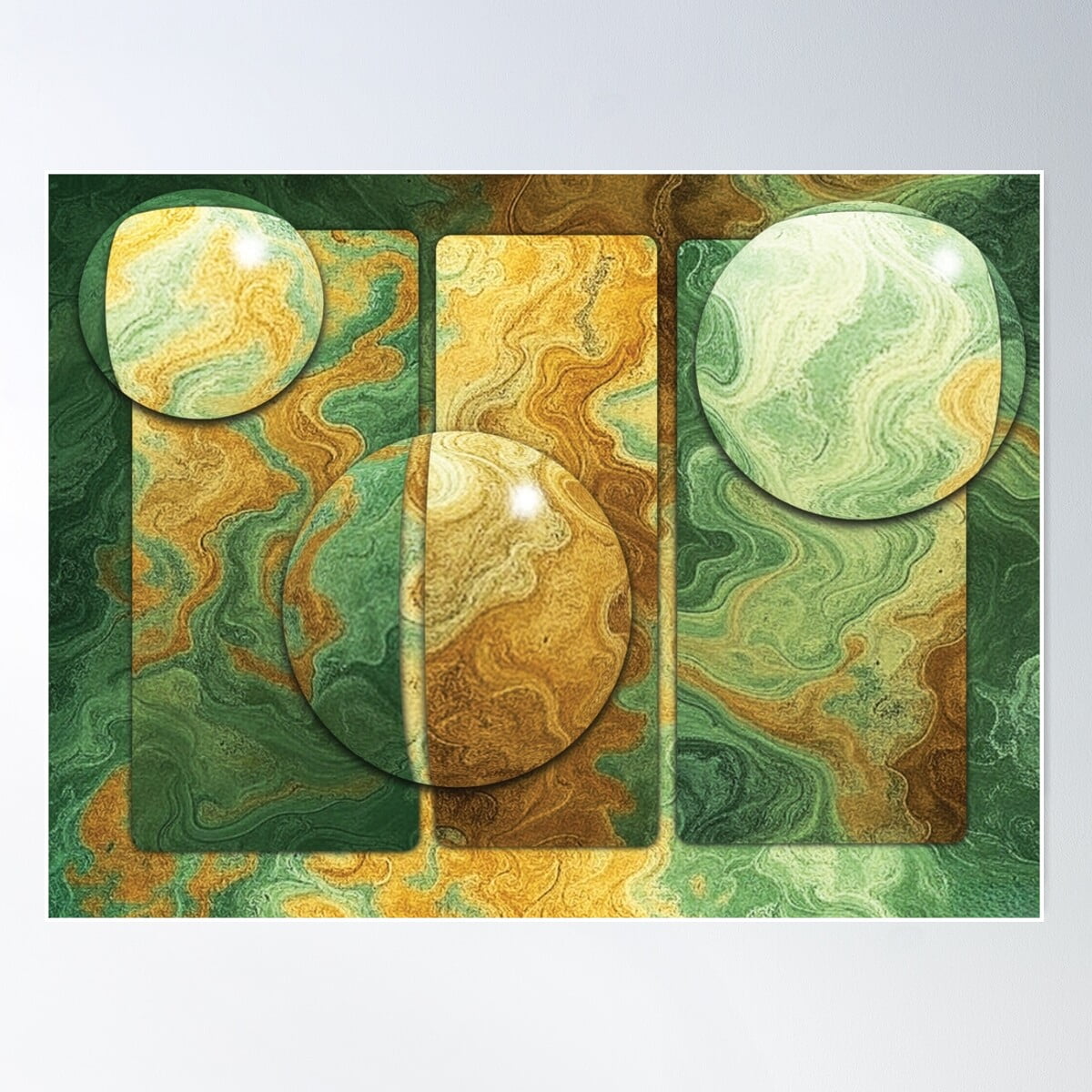 Marbled Earth Song Poster Wall Art, Modern Wall Decor For Living Room ...