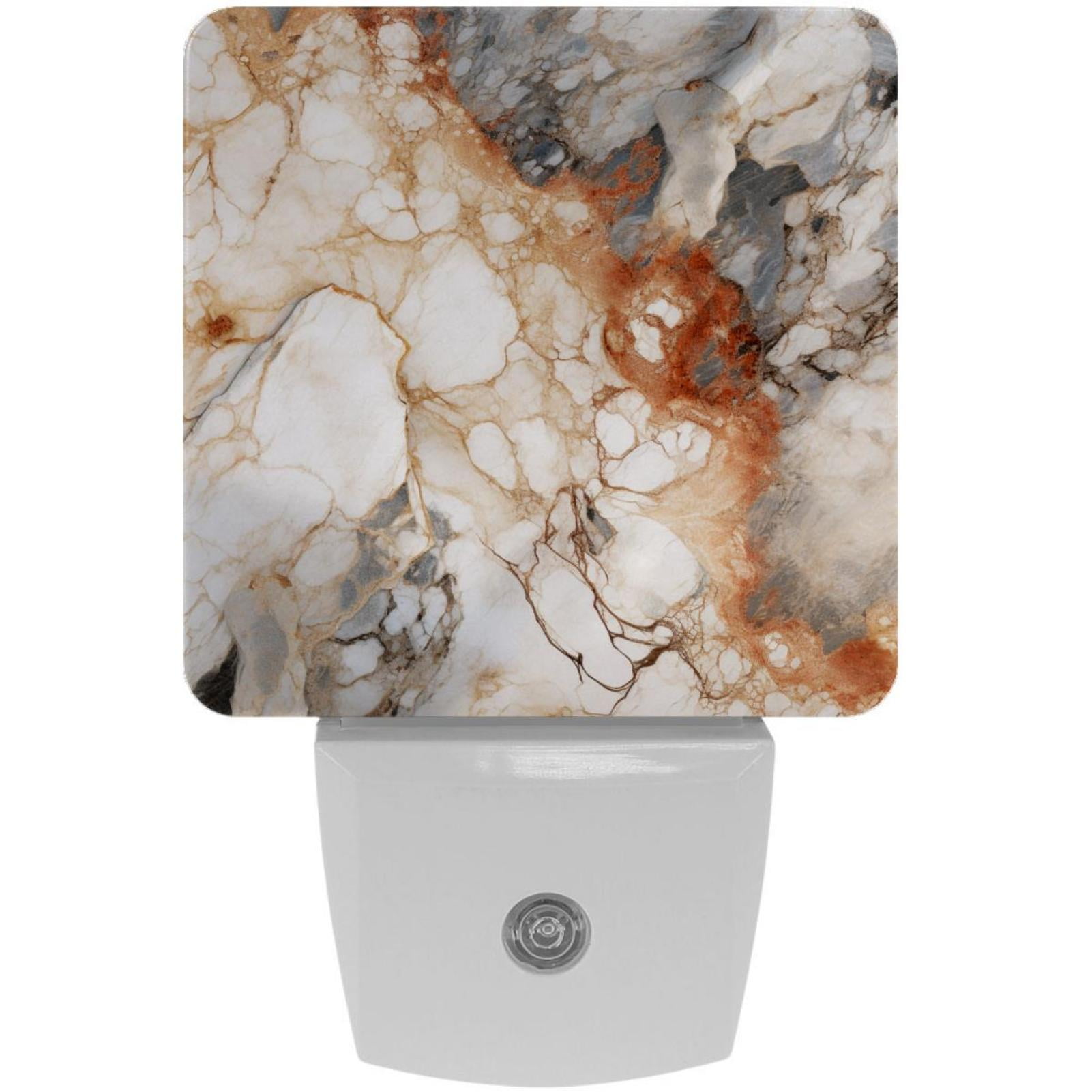Marbled LED Square Night Lights - Modern Design, Soft Glow, Energy ...