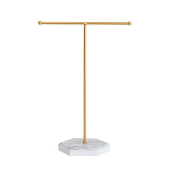 Marbled T-Shape Jewelry Rack, Necklace & Bracelet Stand with Hex Base ...