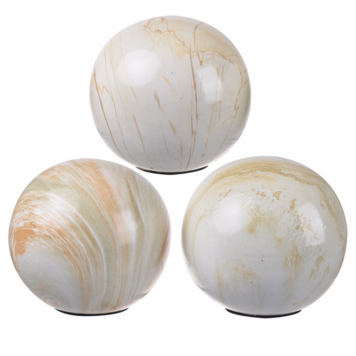 Marbleized Ball Accents, White & Brown, Set Of 3 - Walmart.com