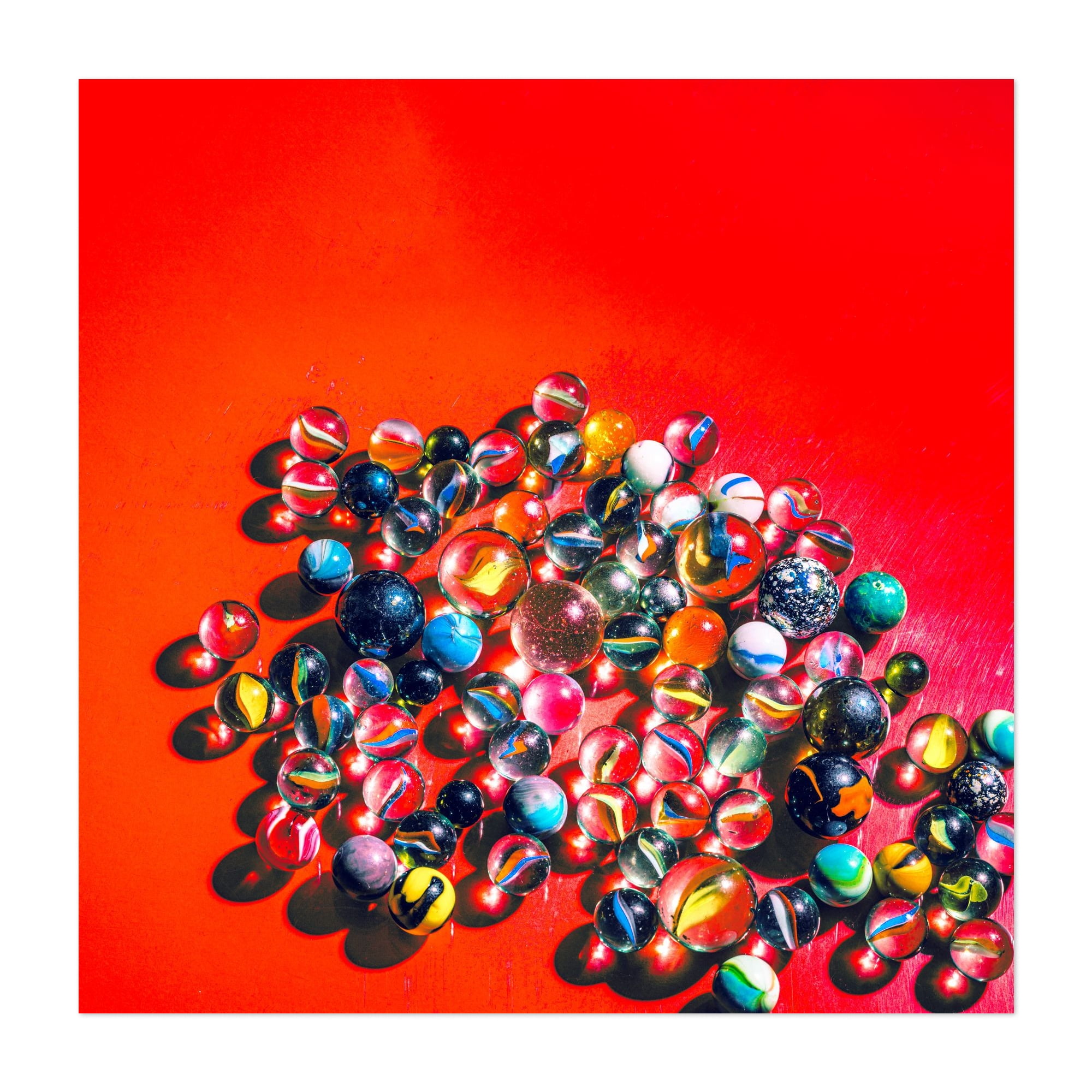 Marbles on vibrant red - Photography Abstract Psychedelic Modern Art ...