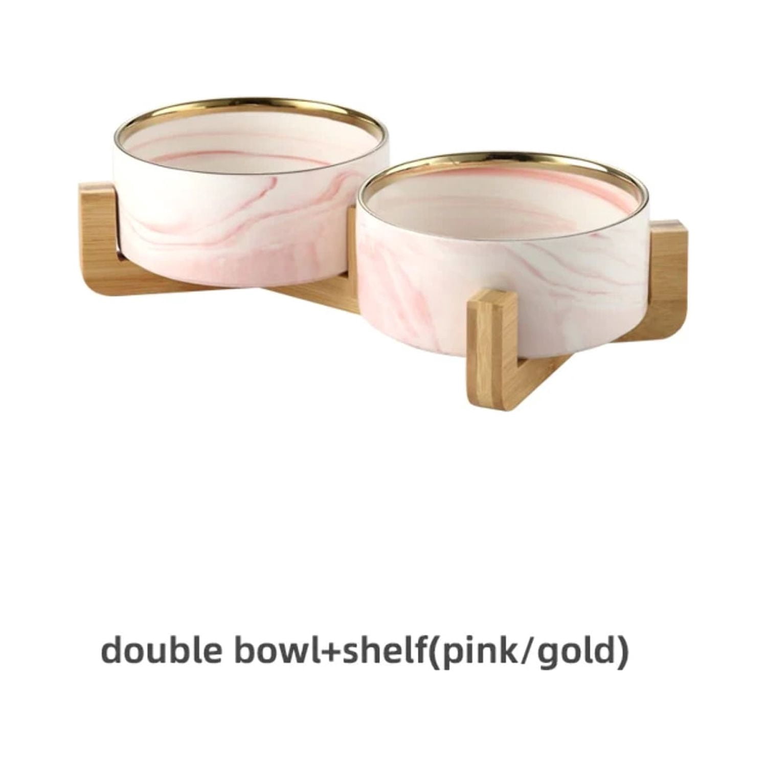 Marbling Ceramic Double Bowl For Pet - Walmart.com