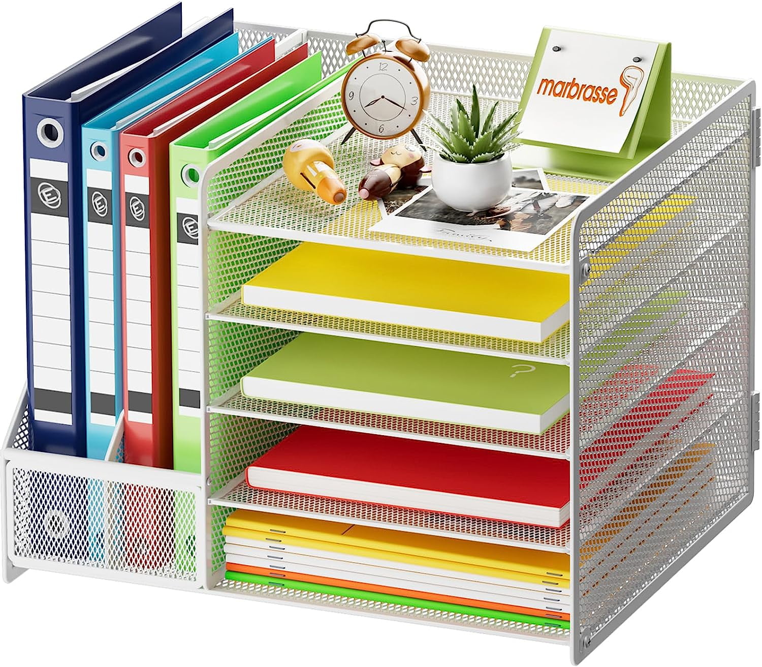 Marbrasse Desk Organizer with File Holder, 5-Tier Paper Letter Tray ... Marbrasse Desk Organizer with File Holder, 5-Tier Paper Letter Tray ...