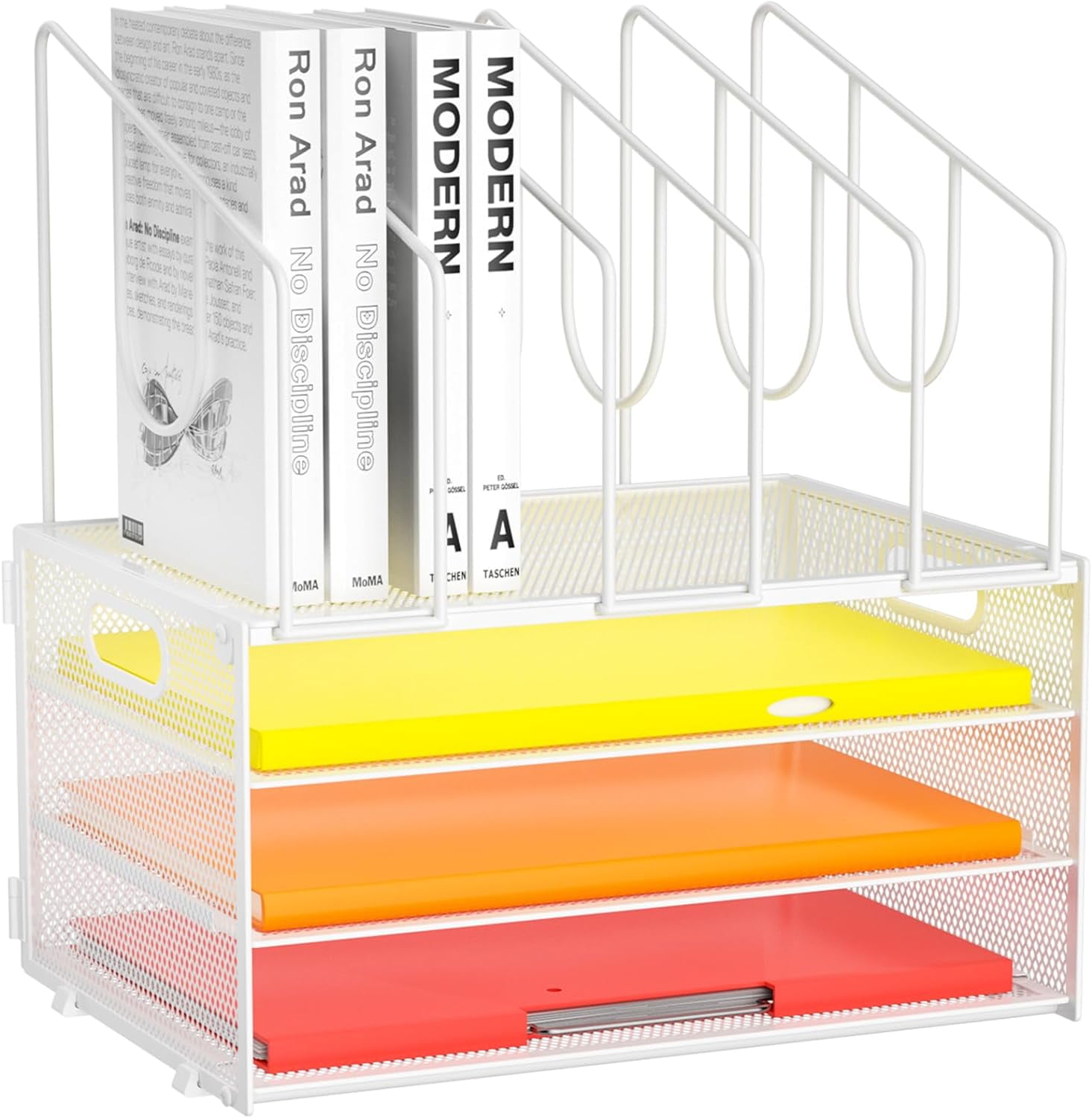 Marbrasse Desk Organizer, Desk Paper Organizer with Handle, 4-Tier Mesh ...