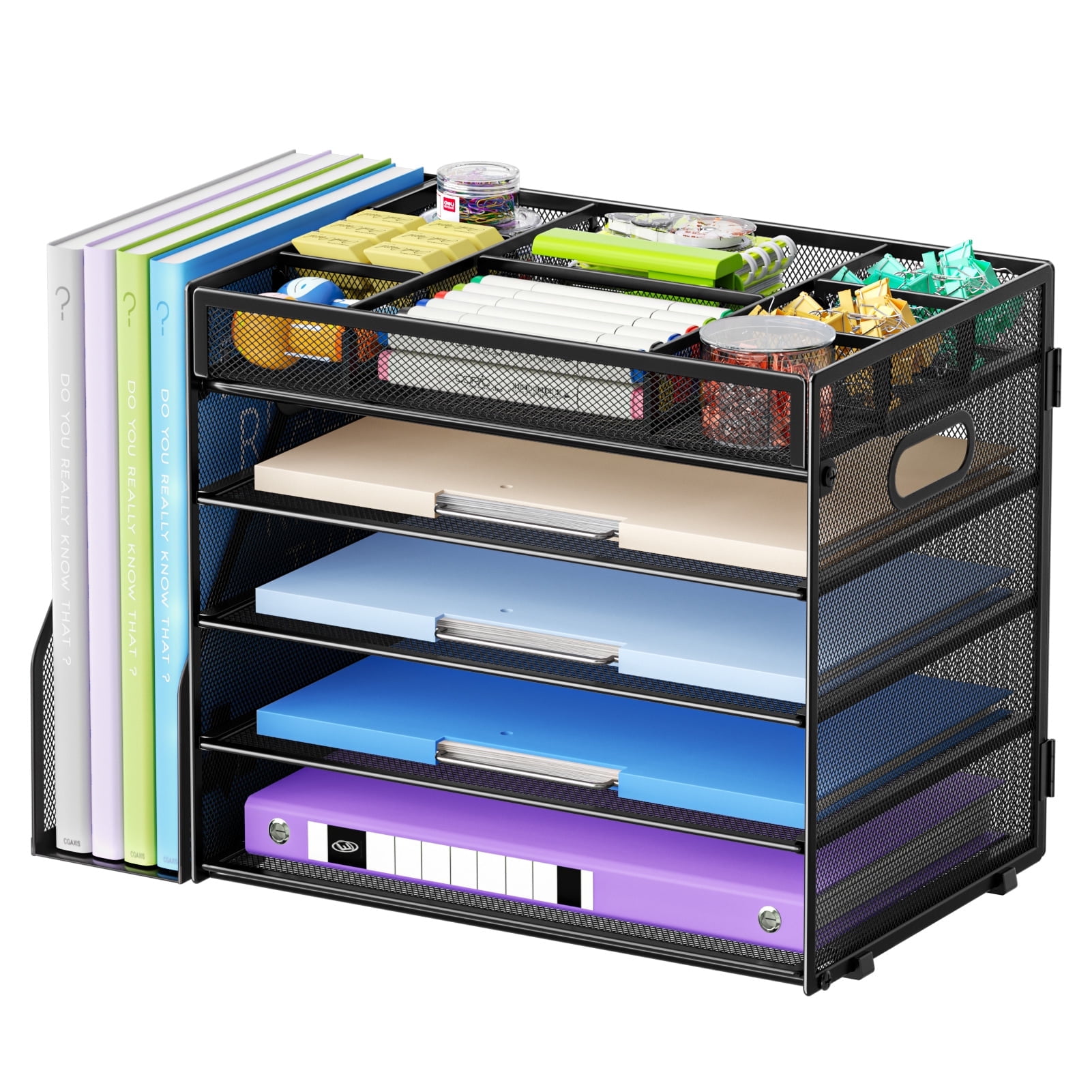 Marbrasse Multi-Functional Desk Organizer Tray,5 Tier Paper Letter Tray ...