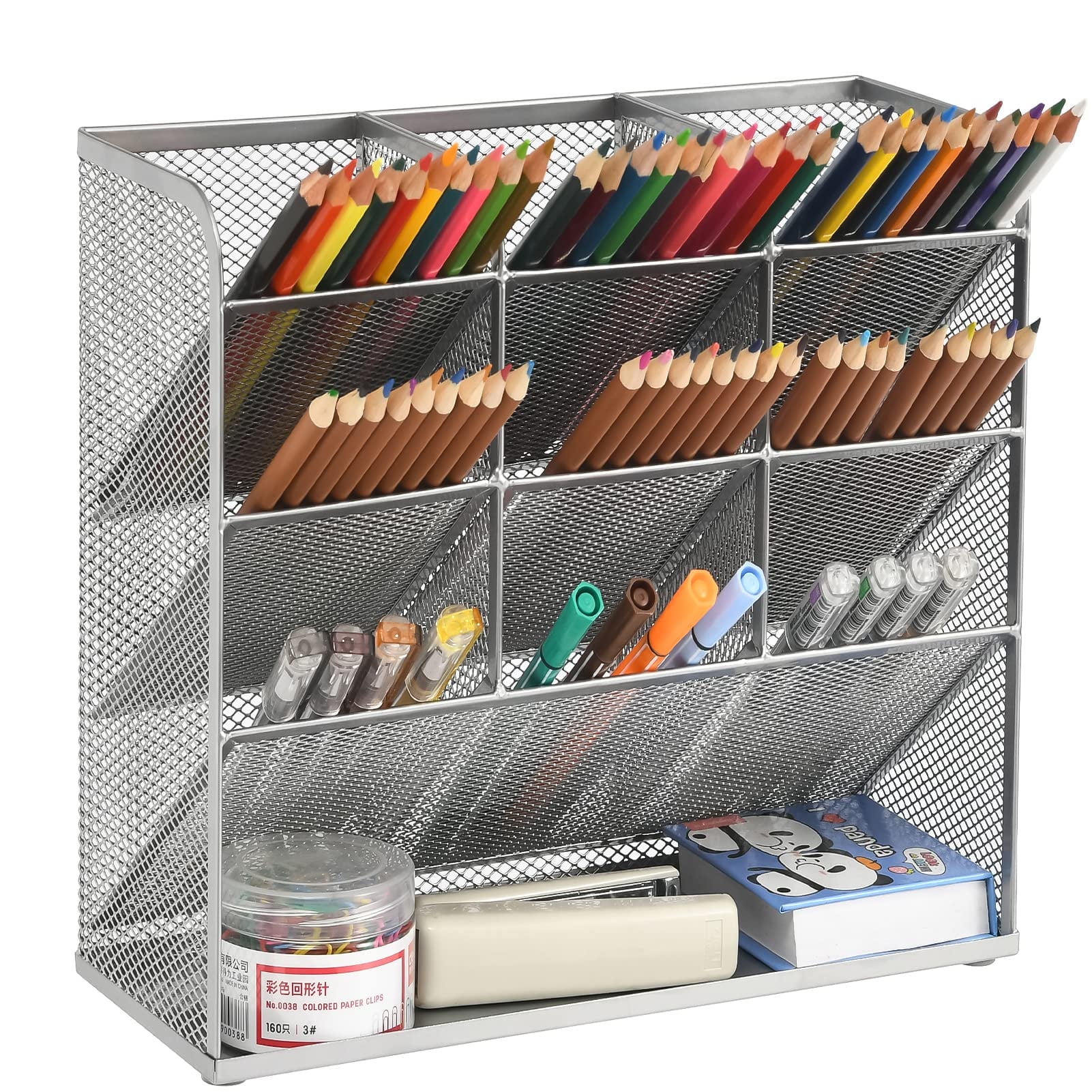 Marbrasse Mesh Desk Organizer, Pen & Stationery Holder, Wire Paper ...