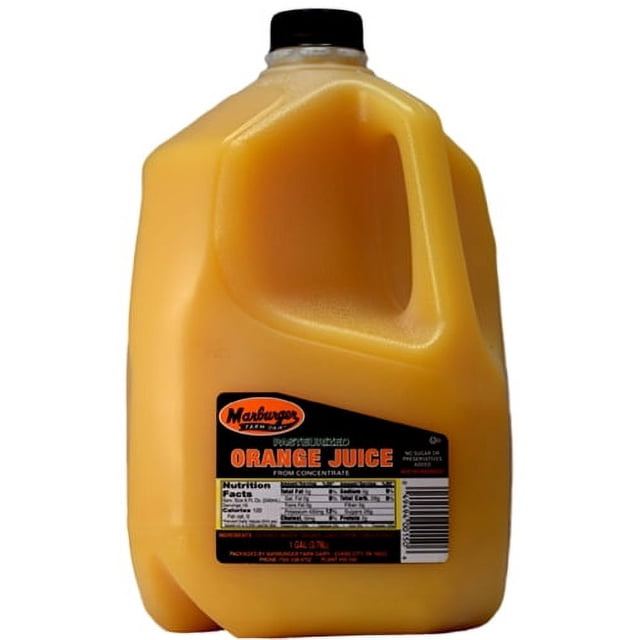 Marburger Farm Dairy Orange Juice, 128 fl oz, Pasteurized, Keep ...