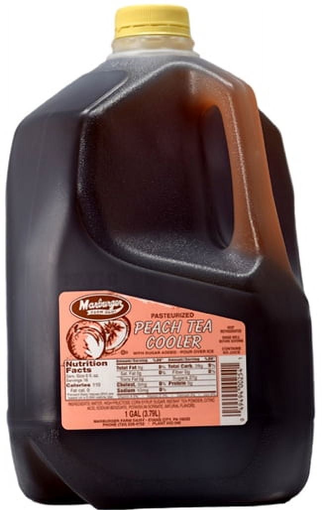 Marburger Farm Dairy Peach Tea Cooler, 1 Gallon, Naturally caffeinated ...