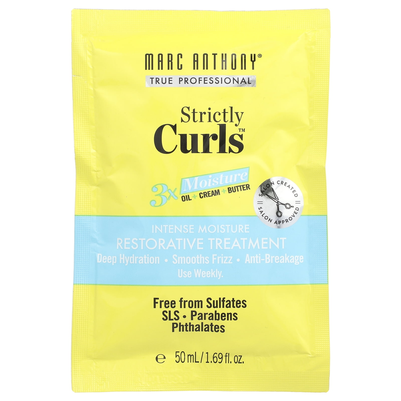 Marc Anthony Strictly Curls 1.69 Oz. 3X Restorative Treatment - Walmart.com