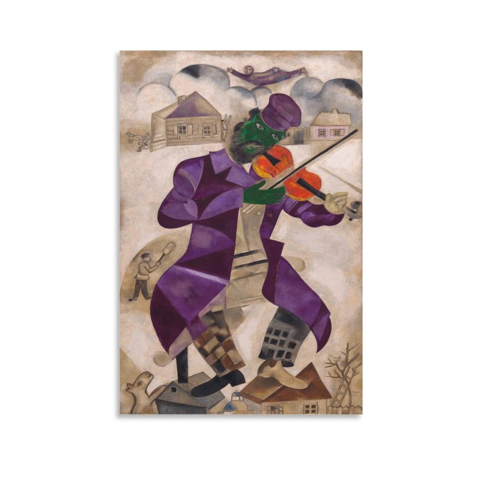 Marc Chagall Art Prints《 Fiddler on The Roof 》 Classic Vintage Canvas ...