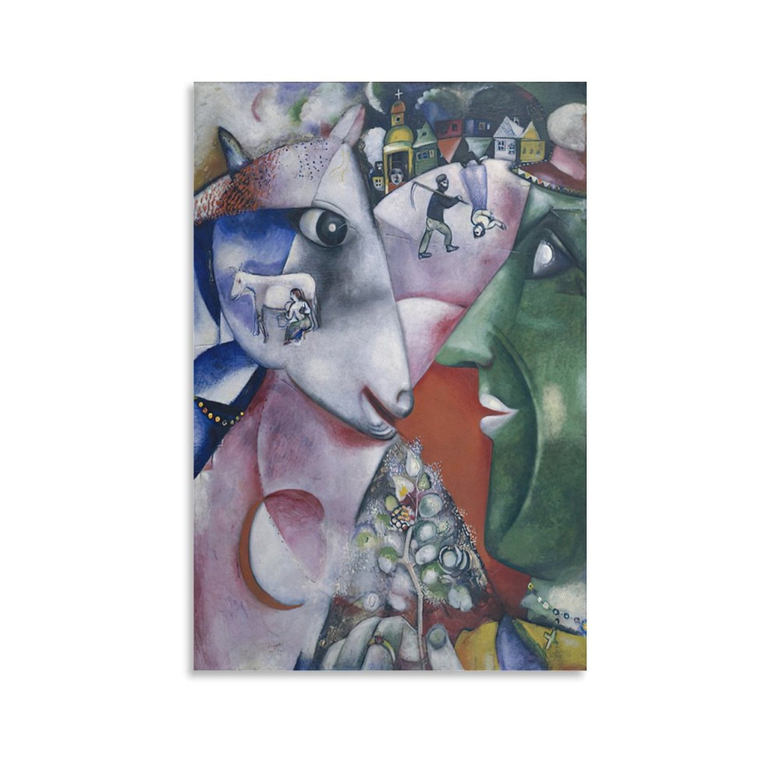 Marc Chagall Art Prints《I And The Village》Classic Vintage Canvas Wall ...
