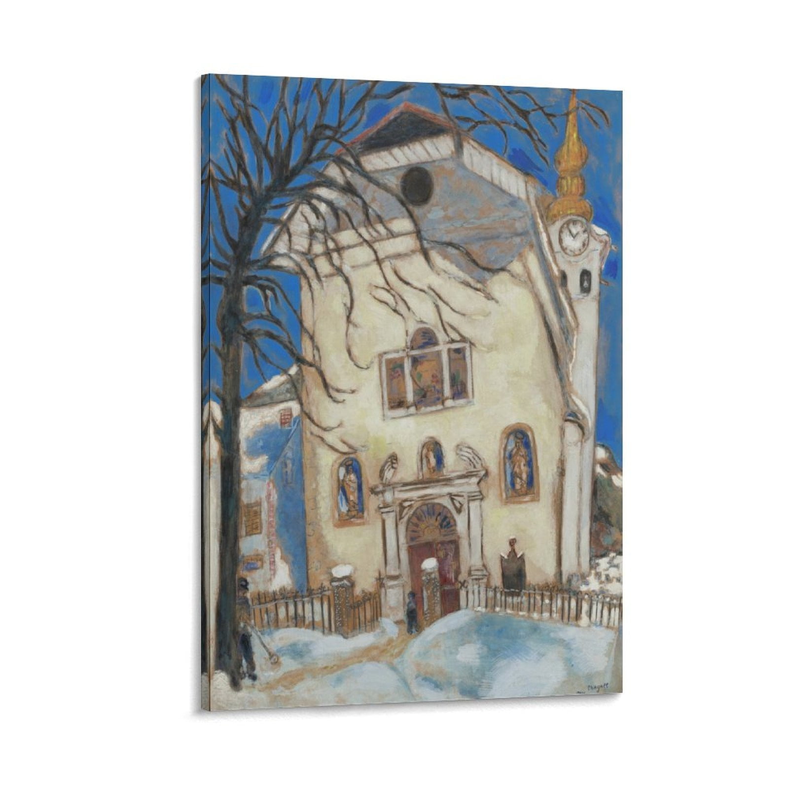 Marc Chagall Art Prints《Snow Covered Church》Classic Vintage Canvas Wall ...