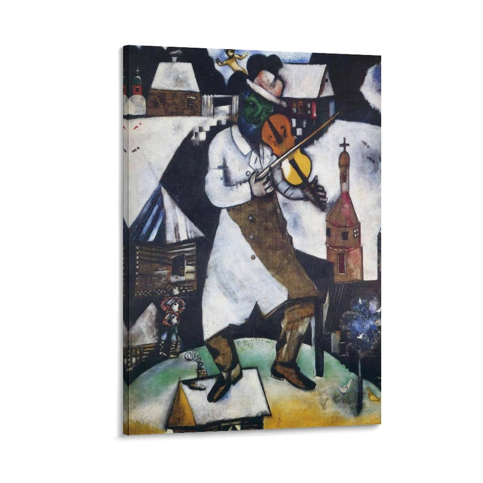 Marc Chagall Art Prints《The Fiddler》Classic Vintage Canvas Wall Art ...