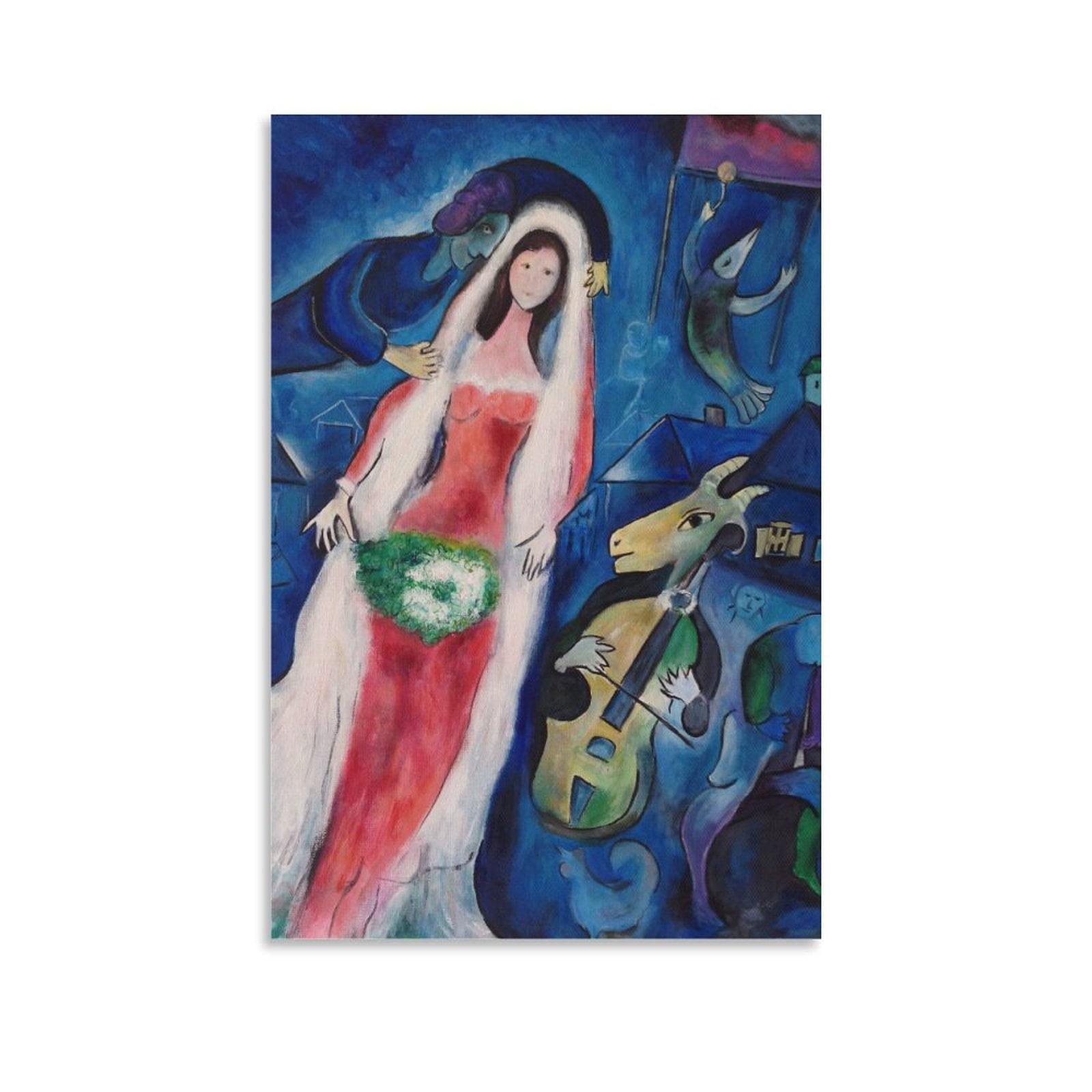 Marc Chagall The Bride La Mariee Art Poster Print Photo Art Painting ...