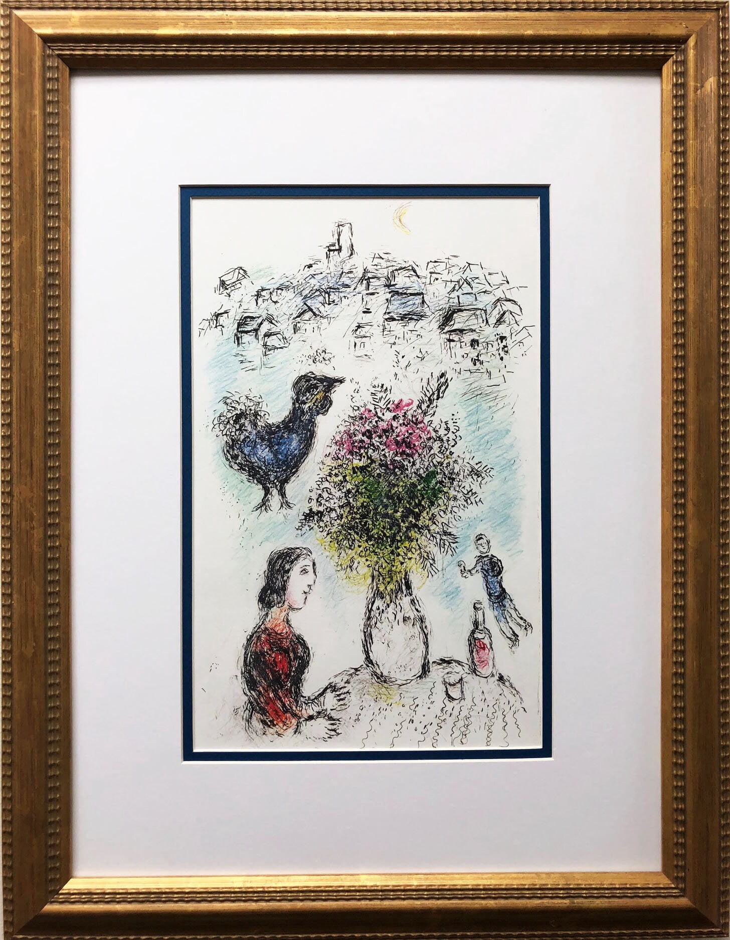 Marc Chagall "La Bouquet Rose" Newly CUSTOM FRAMED Generic - Walmart.com