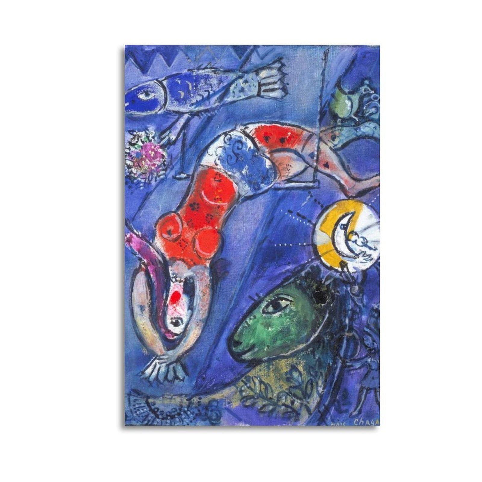 Marc Chagall Painting Poster Decoration Vibrant High-end Wall Posters ...