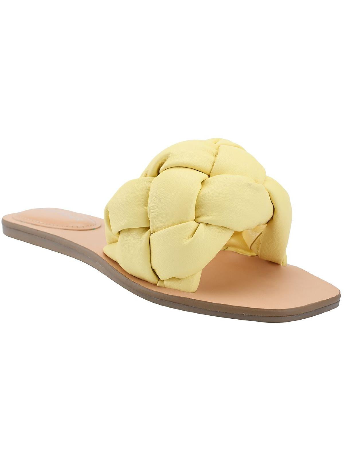 Marc Fisher Womens Bolier Faux Leather Braided Slide Sandals - Walmart.com